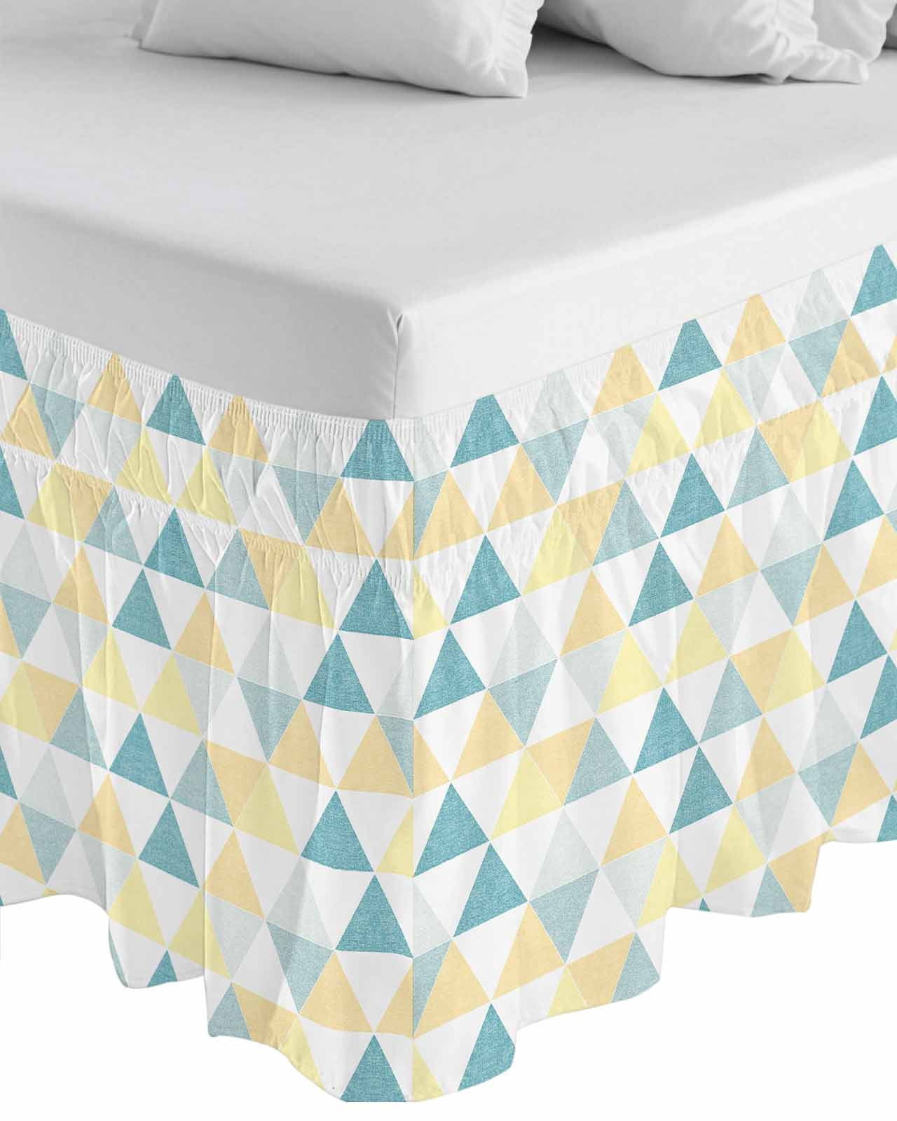 Contemporary Geometric,Wrap Around Bed Skirts for California King Bed ...
