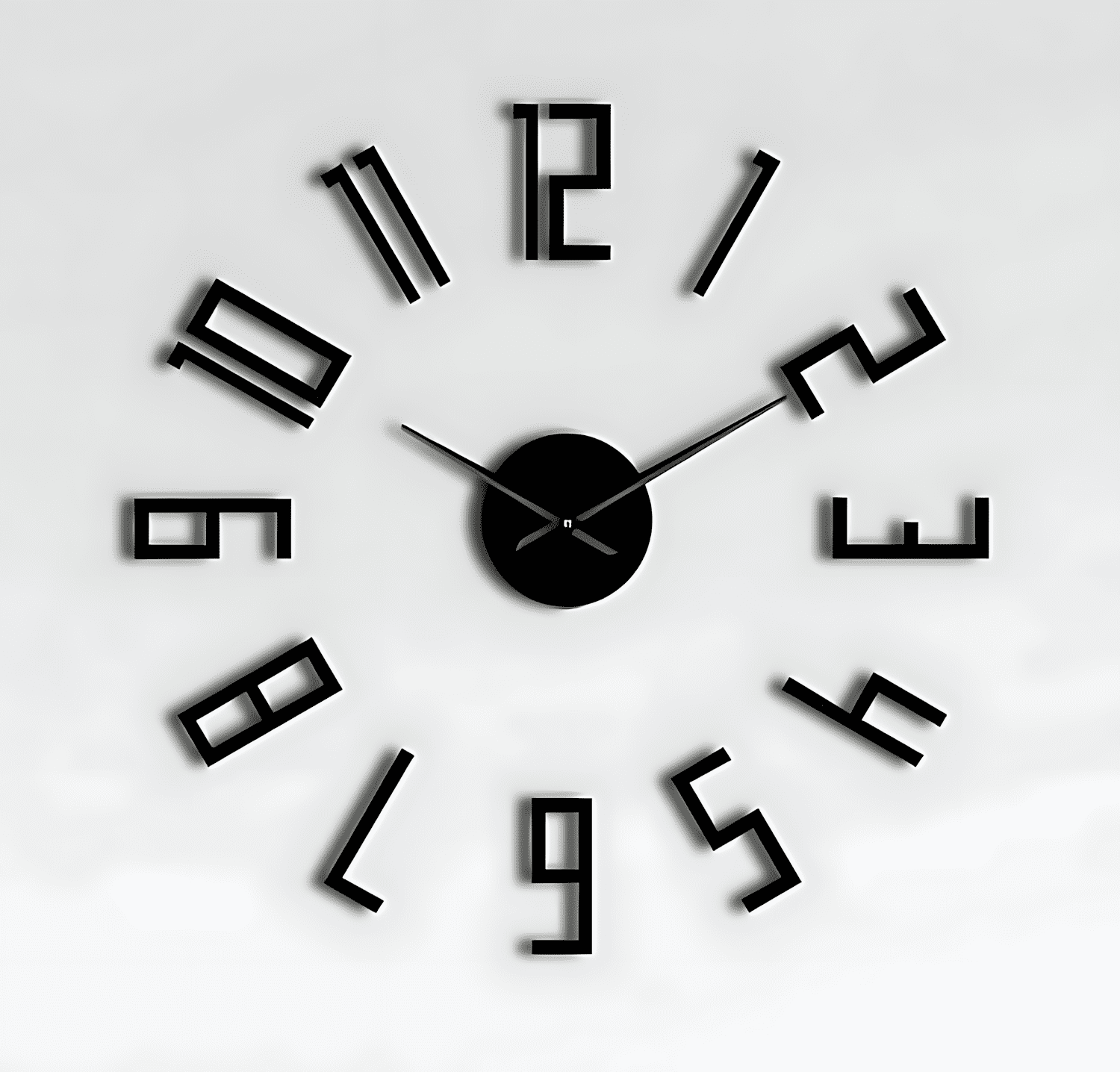 Contemporary Giant Digit DIY Wall Clock Simple Numbers Quiet Sweep ...