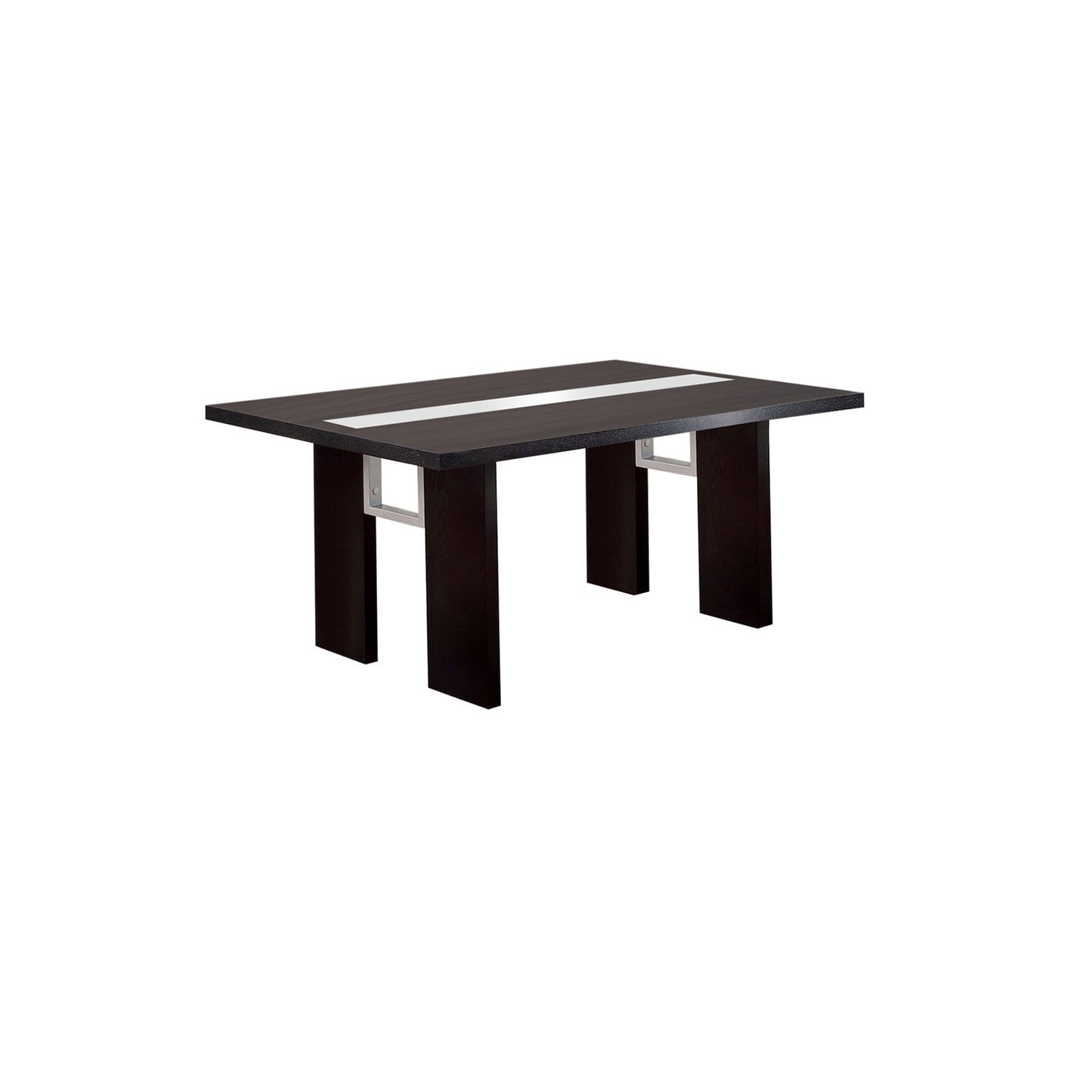 Contemporary Glass-Insert Dining Table, Black - Walmart.com