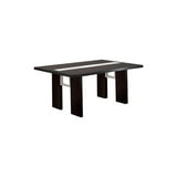 Contemporary Glass-Insert Dining Table, Black - Walmart.com
