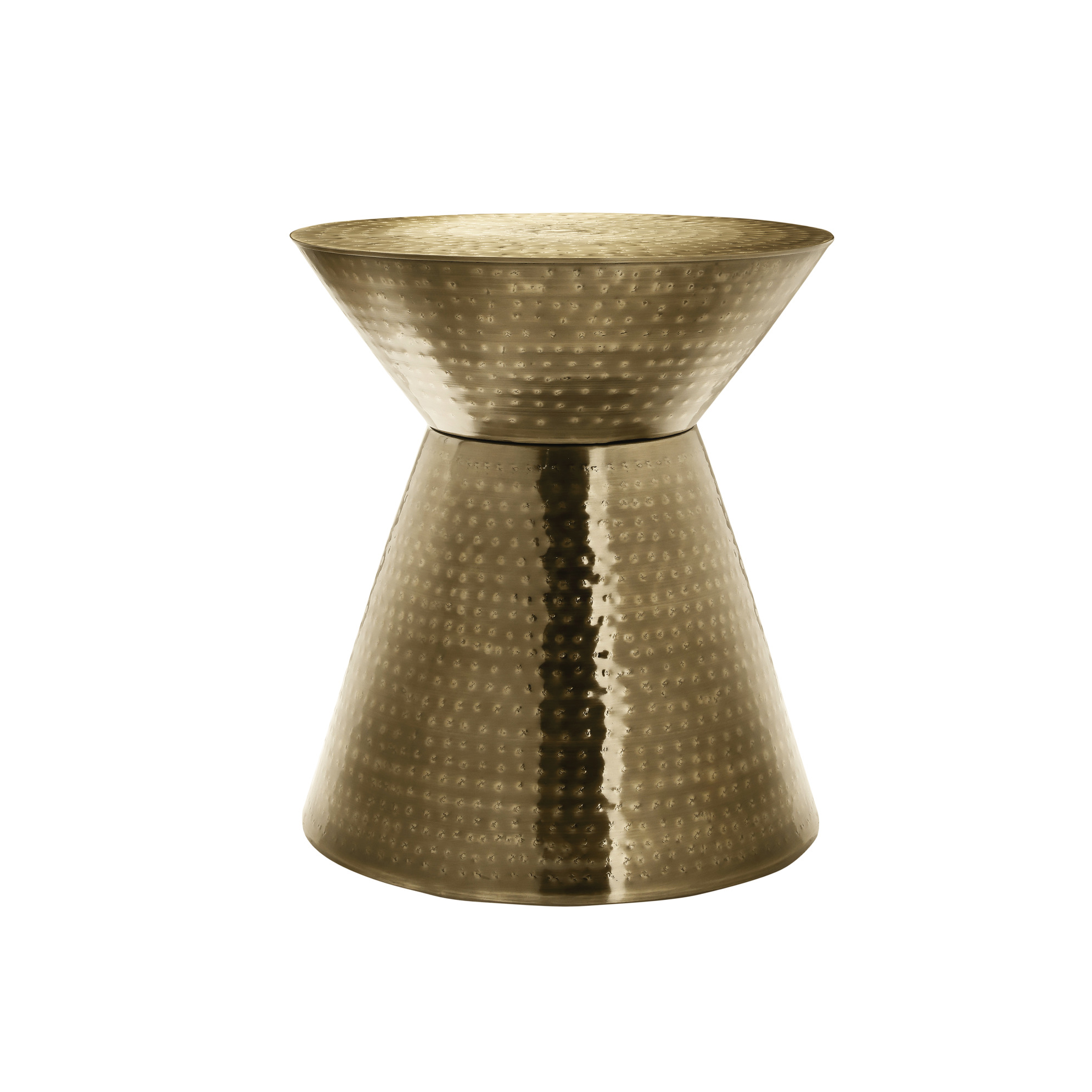 Contemporary Gold Metal Table - 20"x20"x22" Drum Accent For Bedroom ...