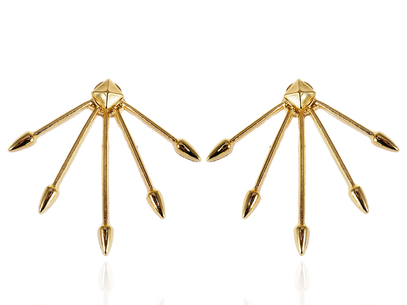 Contemporary Golden Mutual Tone Five Joint Arrow Shape Earrings ...