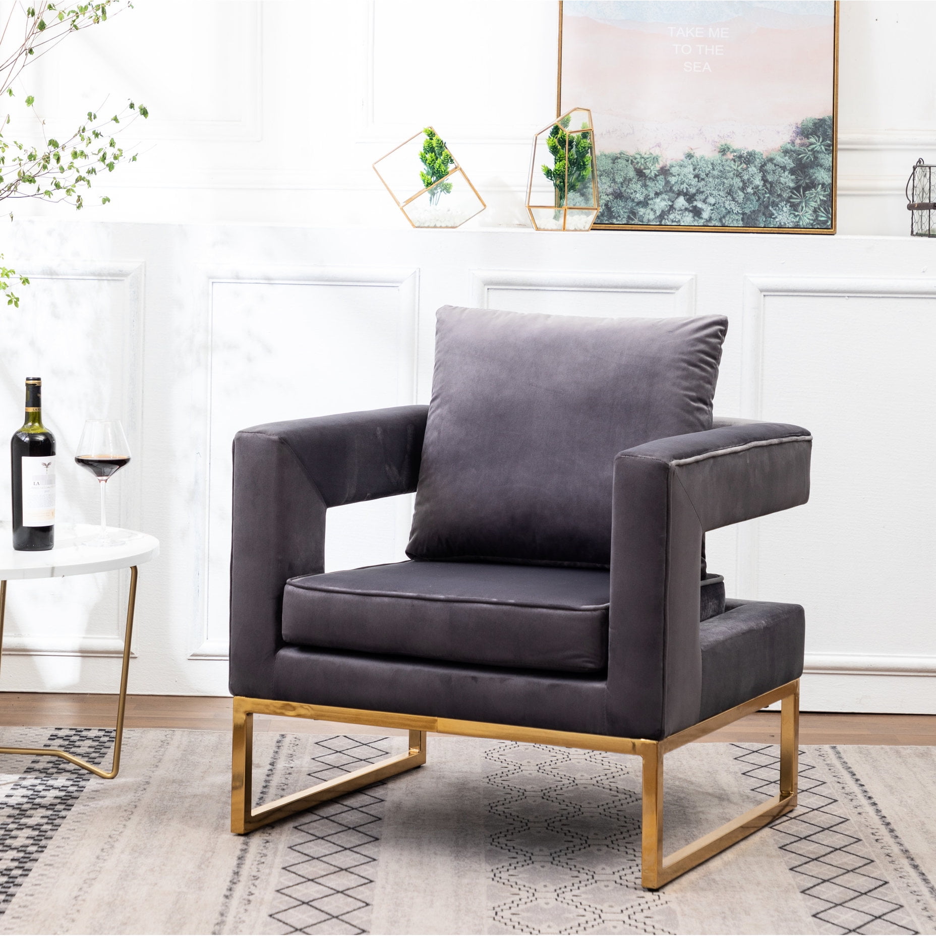Contemporary Gray Accent Chair | Cozy Seating for Home Relaxation ...