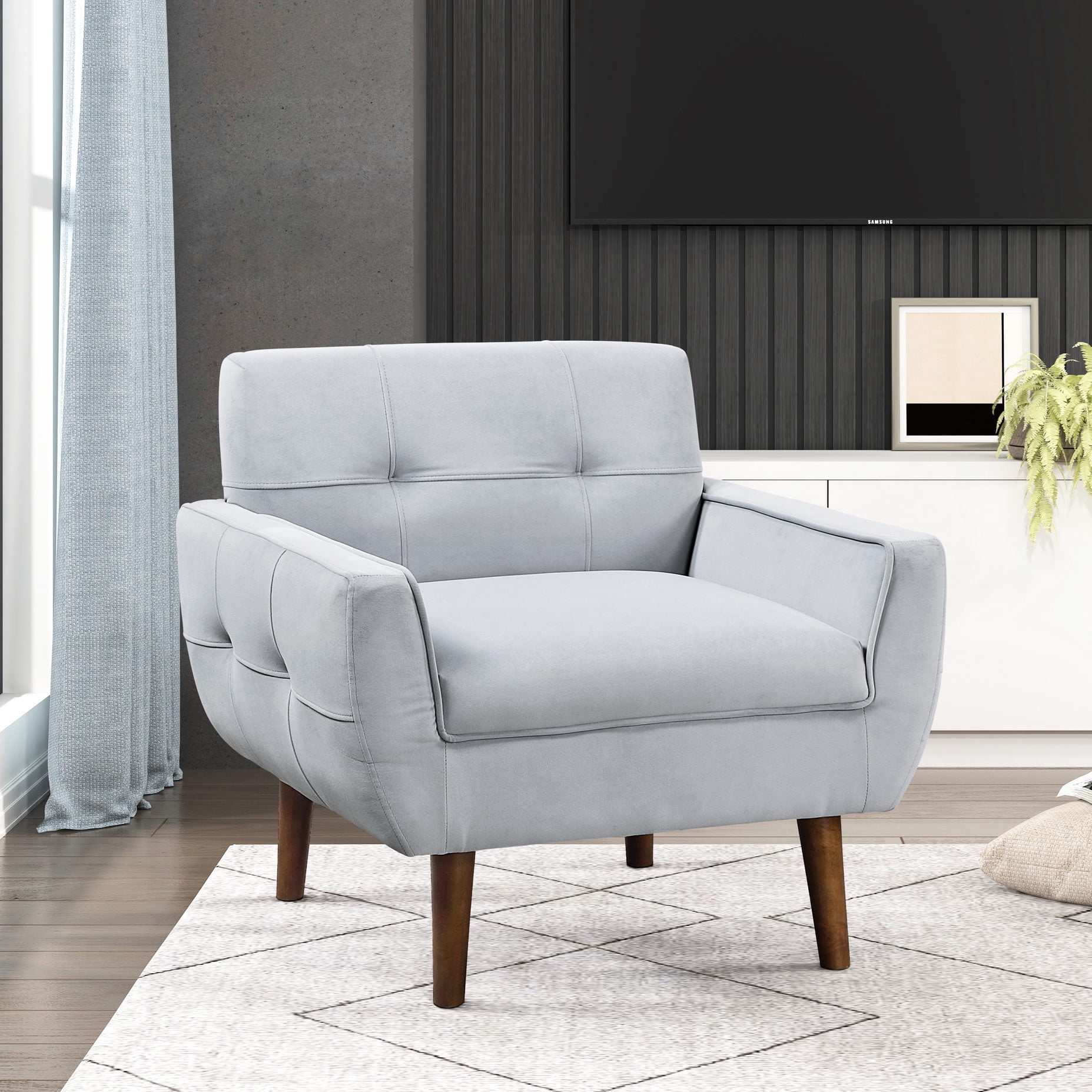 Contemporary Gray Accent Chair | Perfect for Primary Living Space ...