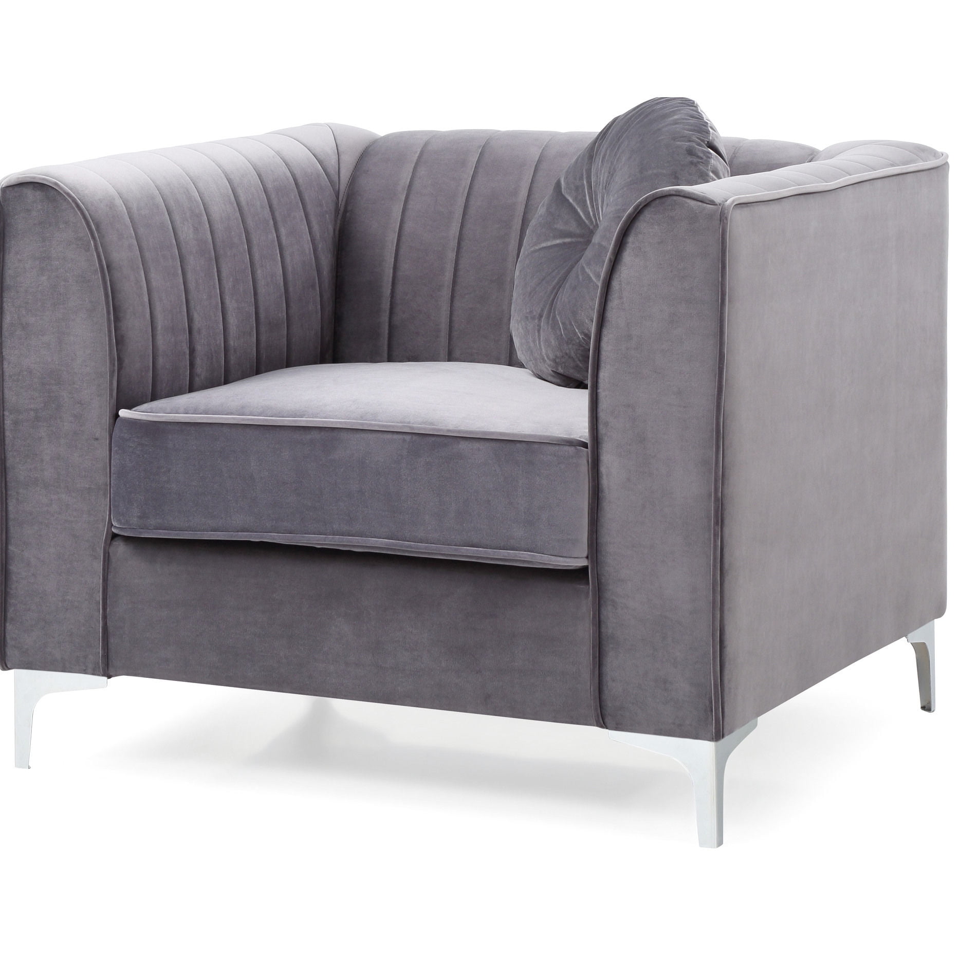 Contemporary Gray Arm Chair with Sloped Arms | Comfortable Solo Seating ...