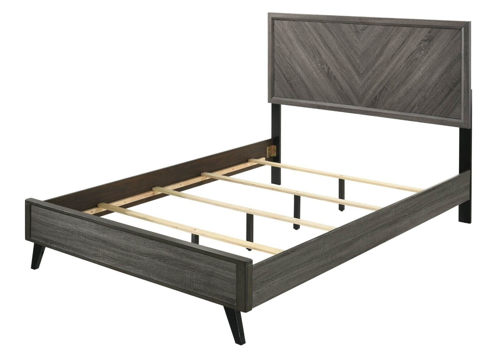 Contemporary Gray Chevron Pattern 1pc Eastern King Size Bed Black ...