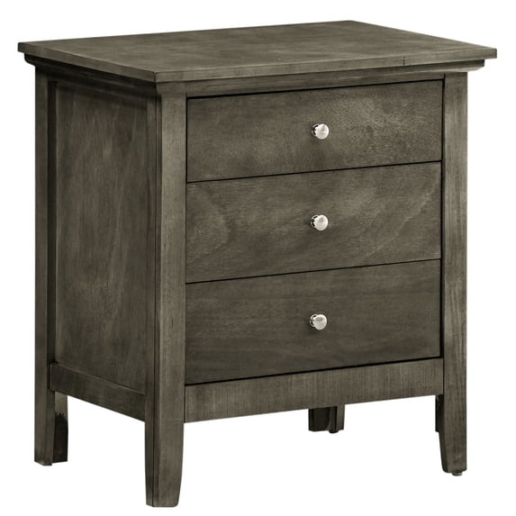 Contemporary Gray Night Table | Three Drawers for Storage Solutions ...