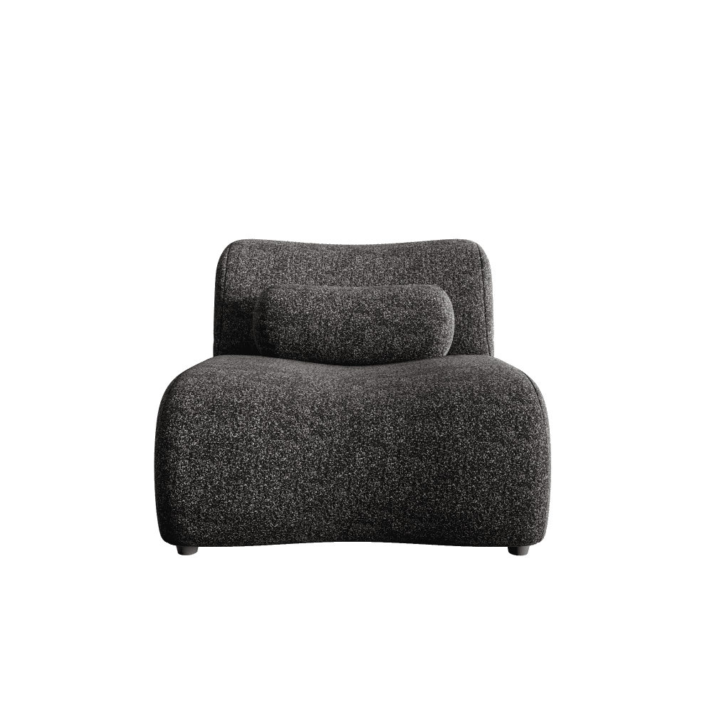 Contemporary Green Modular Sofa with Plush Chenille Upholstery - 3-Seat ...