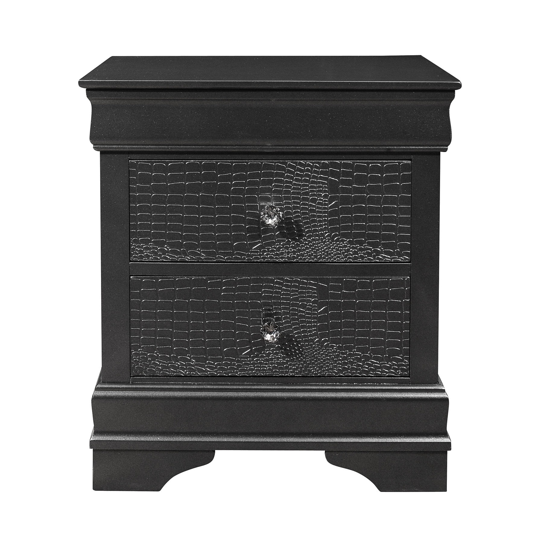Contemporary Grey Nightstand | Crystal Embellished Drawers for ...
