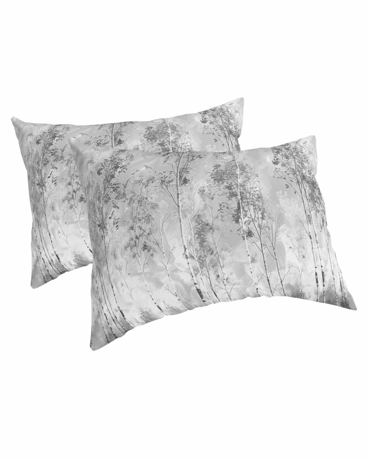 Contemporary Grey Tree Pillow Covers King Size 2 Pack, Abstract Art Oil ...