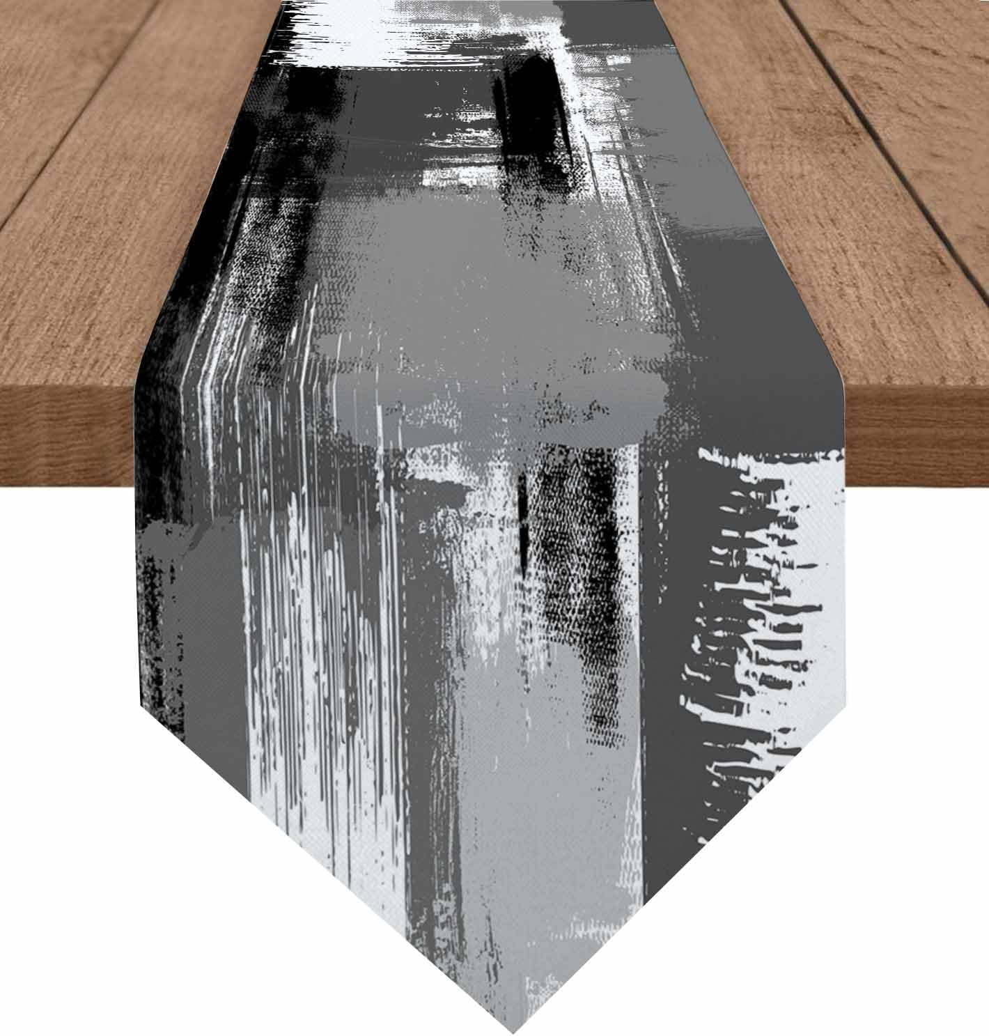 Contemporary Grey Triangle Table Runners Long Dresser Scarves Table ...