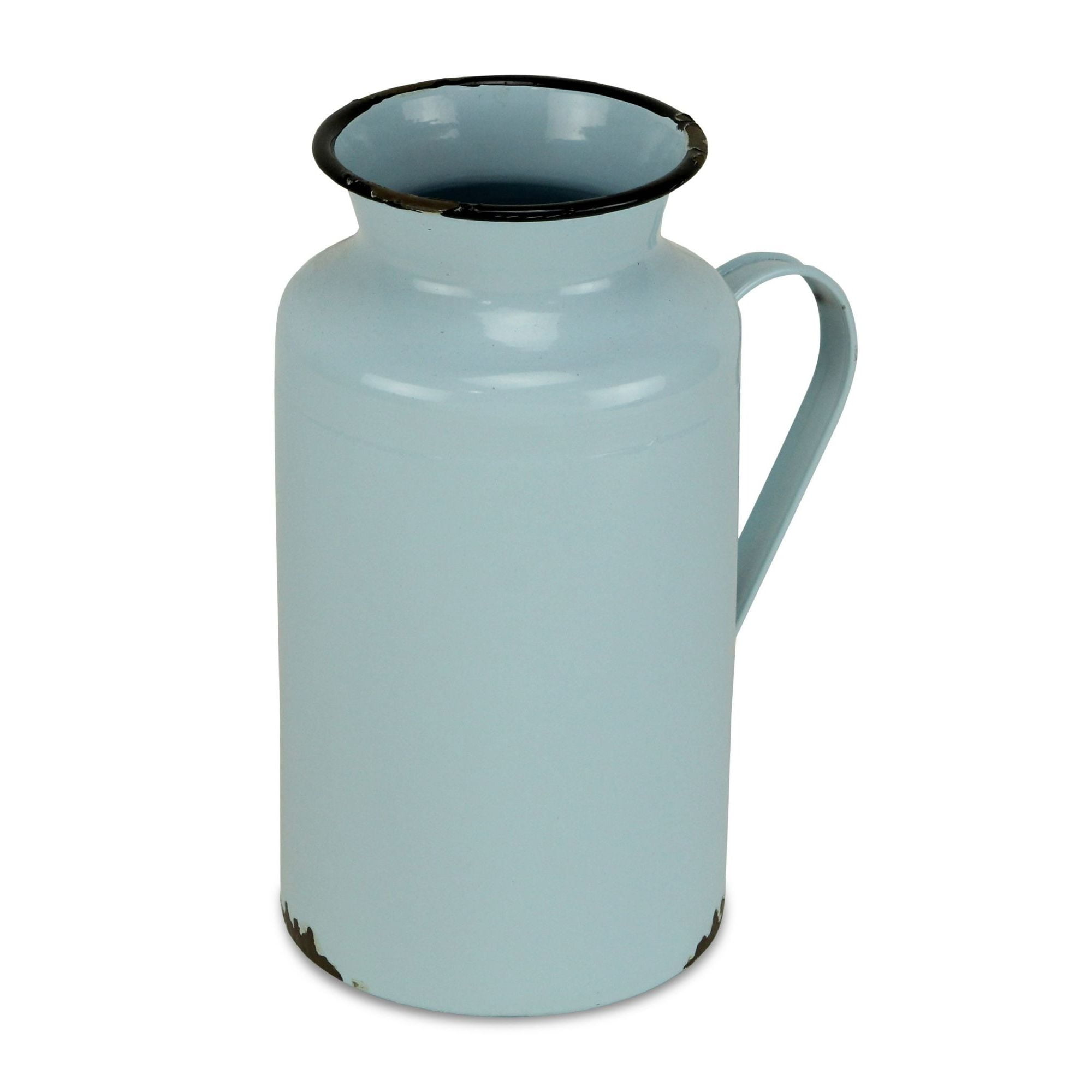 Contemporary Home Living 10.25" Blue and Black Cylindrical Jug With ...