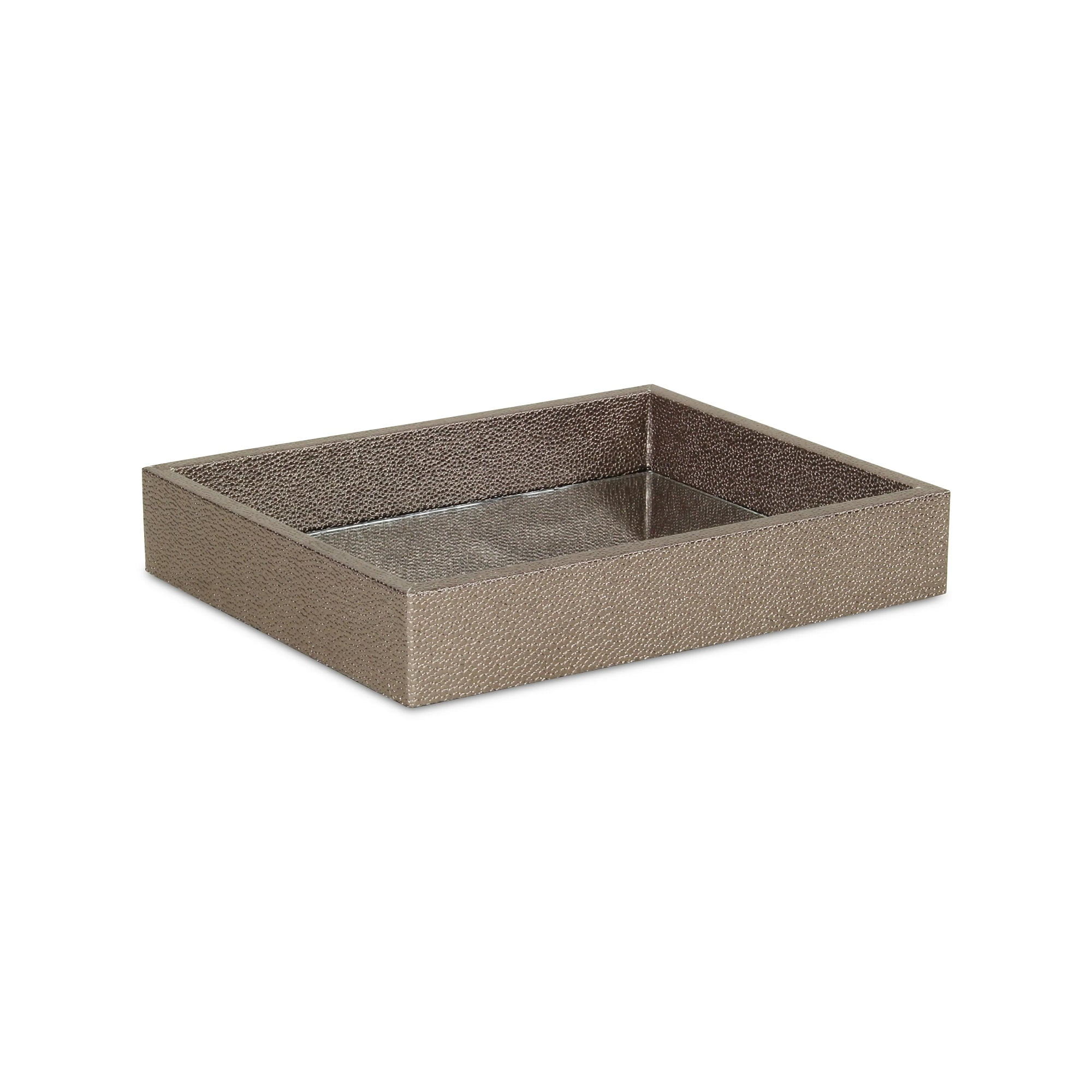 Contemporary Home Living 10.25" Gray Rectangular Shagreen Tray with ...