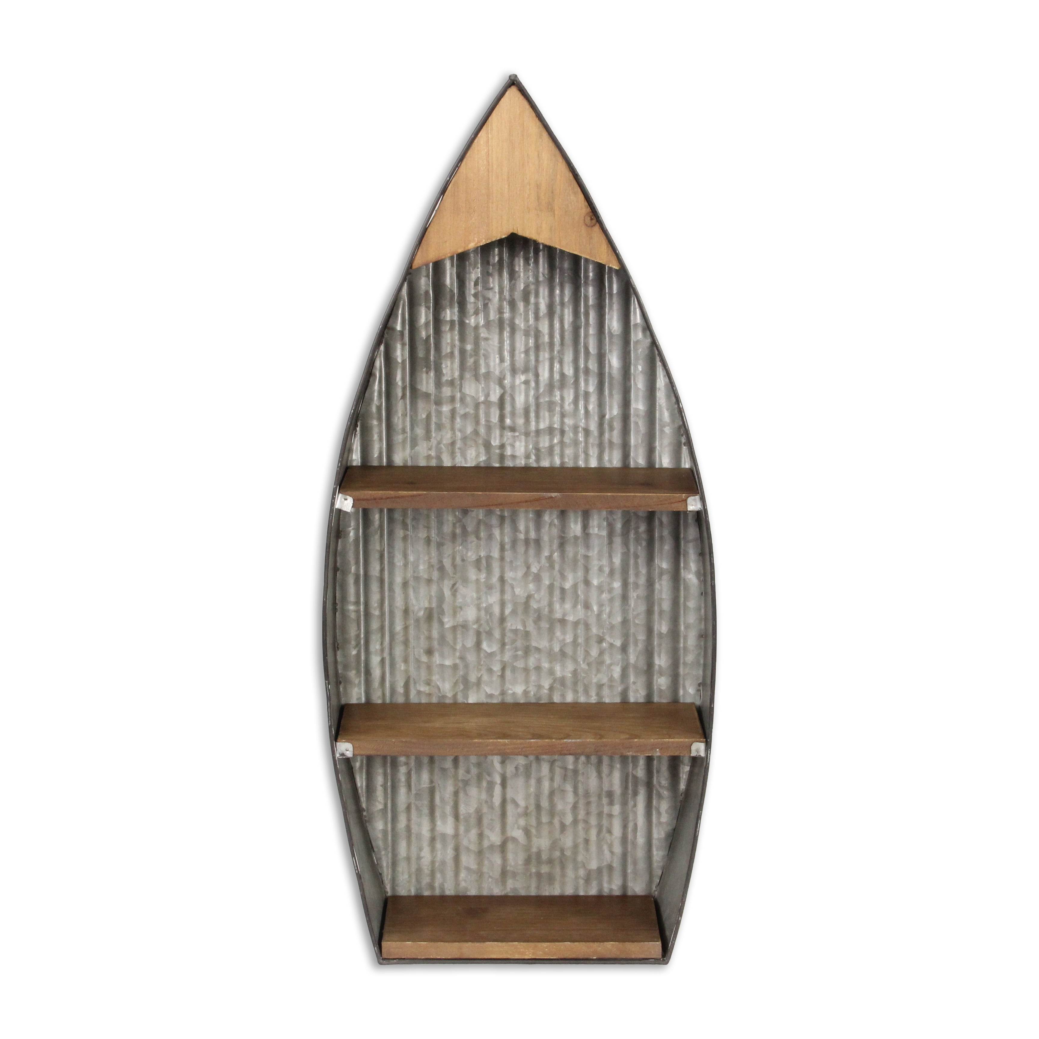 Contemporary Home Living 10.5" Gray and Brown Wall Hanging Boat with ...