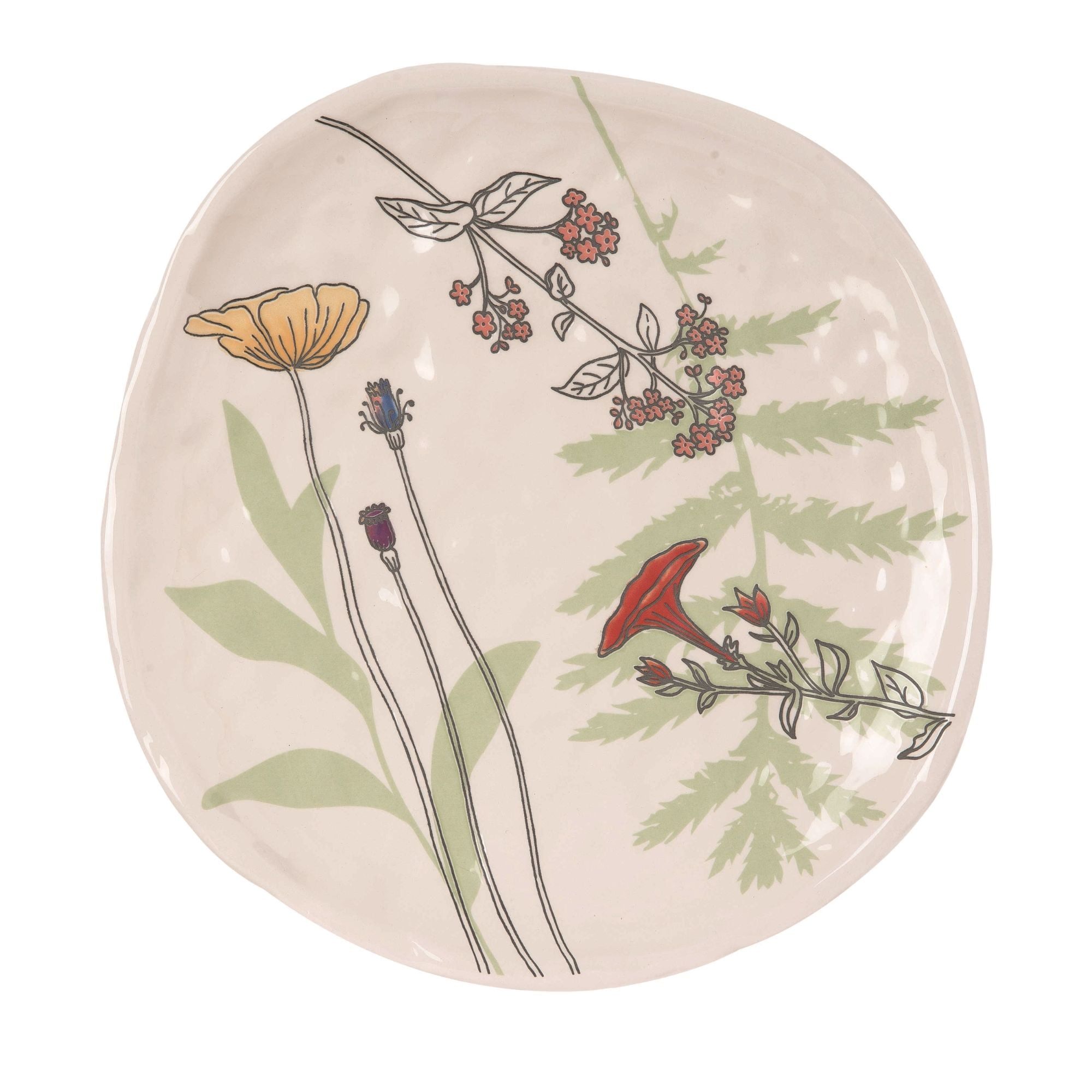 Contemporary Home Living 12.25" Garden Style Pressed Floral Print ...