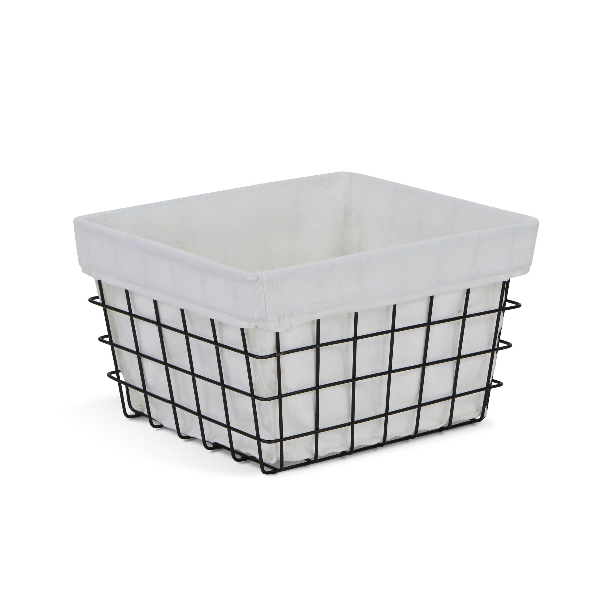 Contemporary Home Living 12.75" Black Lined Grid Wire Tapered Storage ...