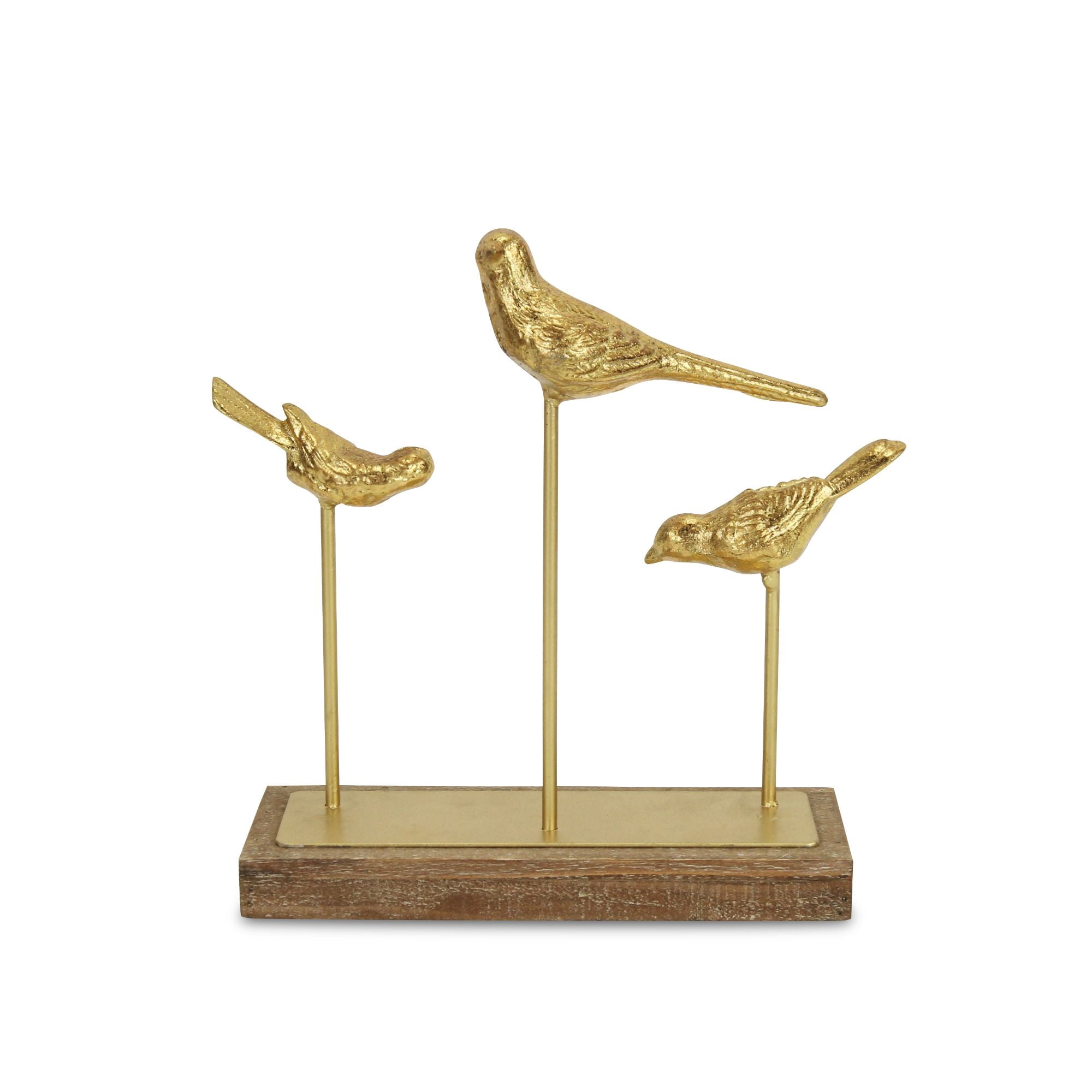 Contemporary Home Living 12.75" Gold Trio Finch Family Tabletop ...