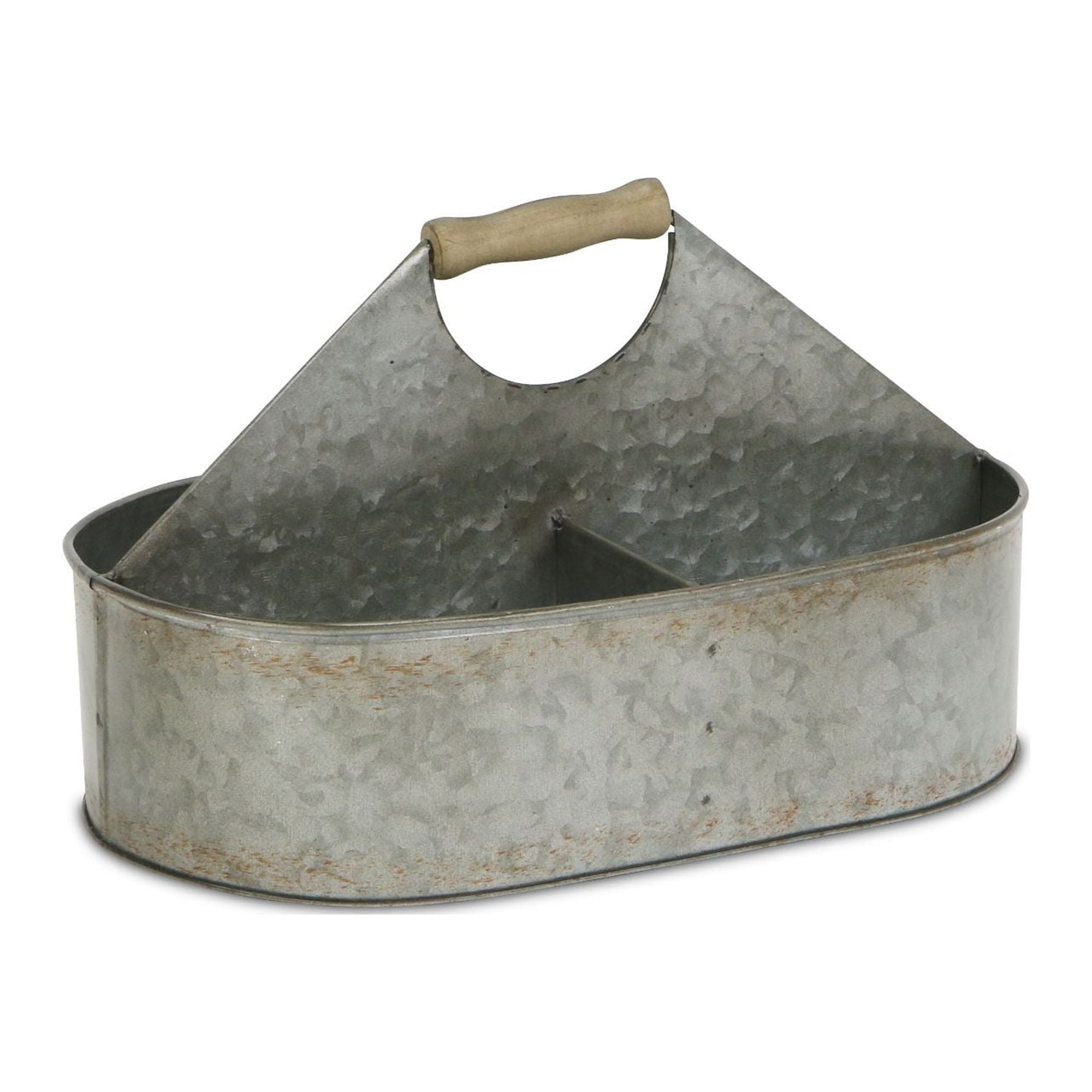 Contemporary Home Living 12.75" Gray and Brown Large Oval Storage Slot ...