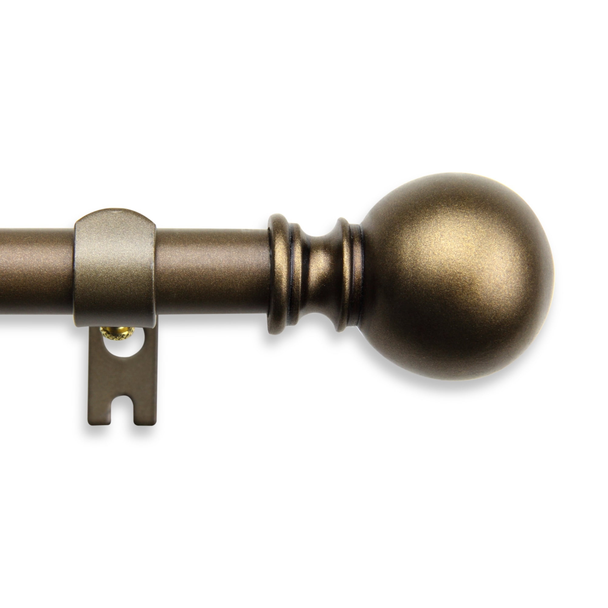 124" Antique Gold Contemporary Curtain Rod with Mounting Brackets ...