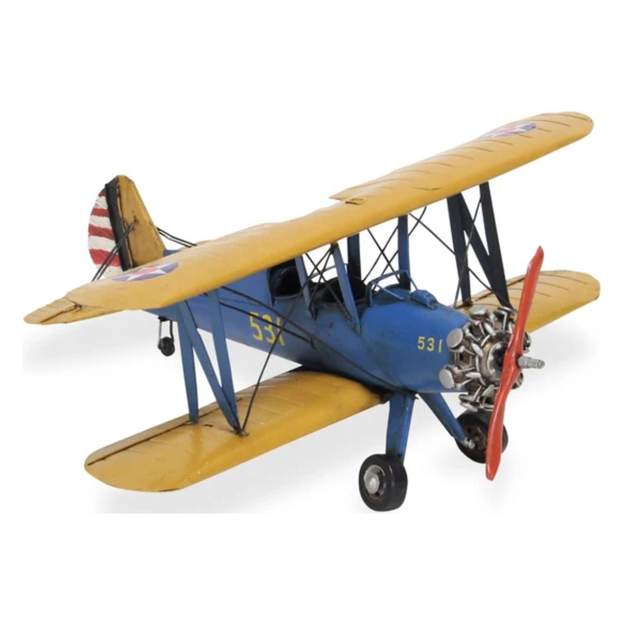 14.25" Blue and Yellow 1941 PT17 Stearman Tabletop Decoration - Walmart.com