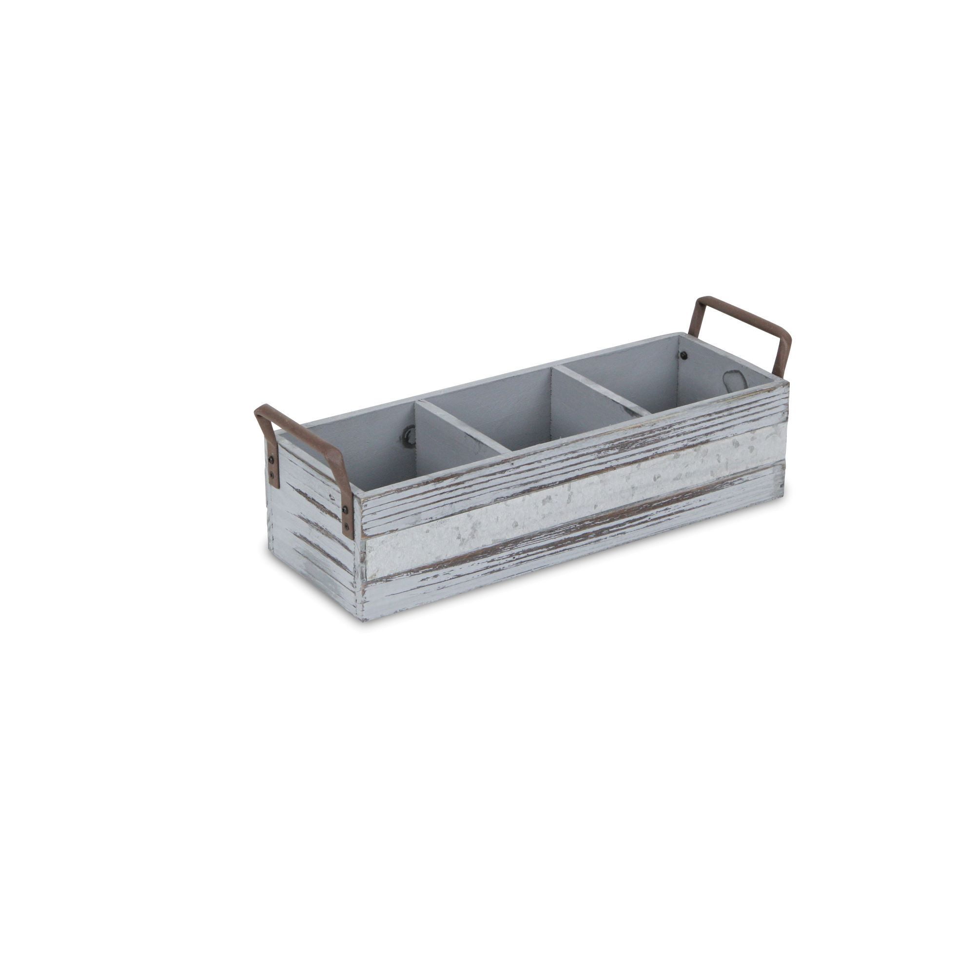 Contemporary Home Living 14.5" Gray Three Slot Contemporary Style ...