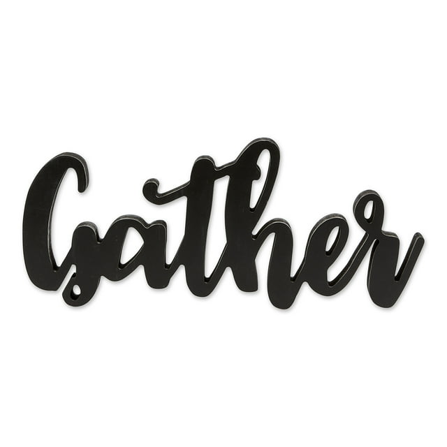 Contemporary Home Living 14" Black "Gather" Contemporary Farmhouse Sign ...
