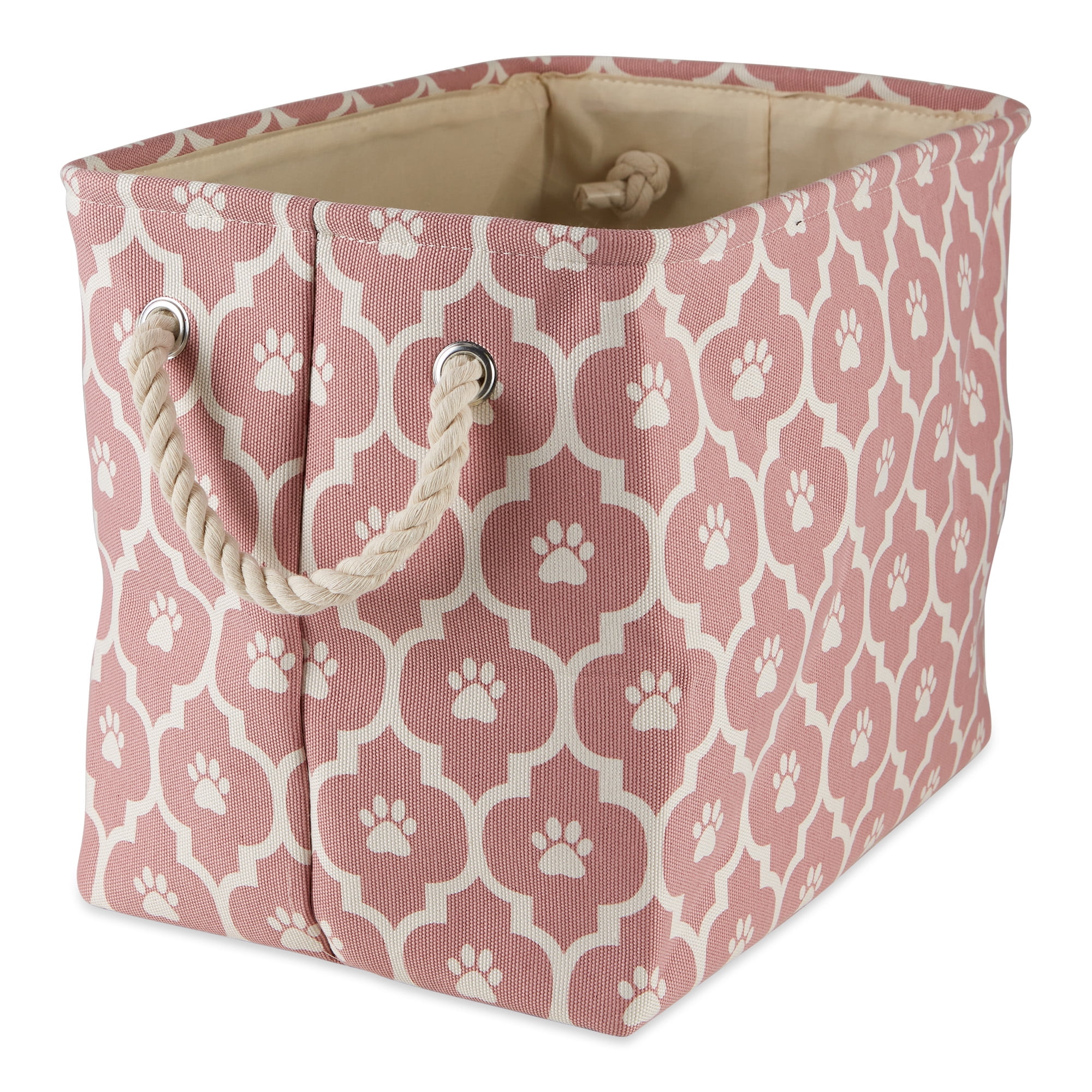 DII Polyester Pet Bin Lattice Paw Rose Rectangle Small - Walmart.com