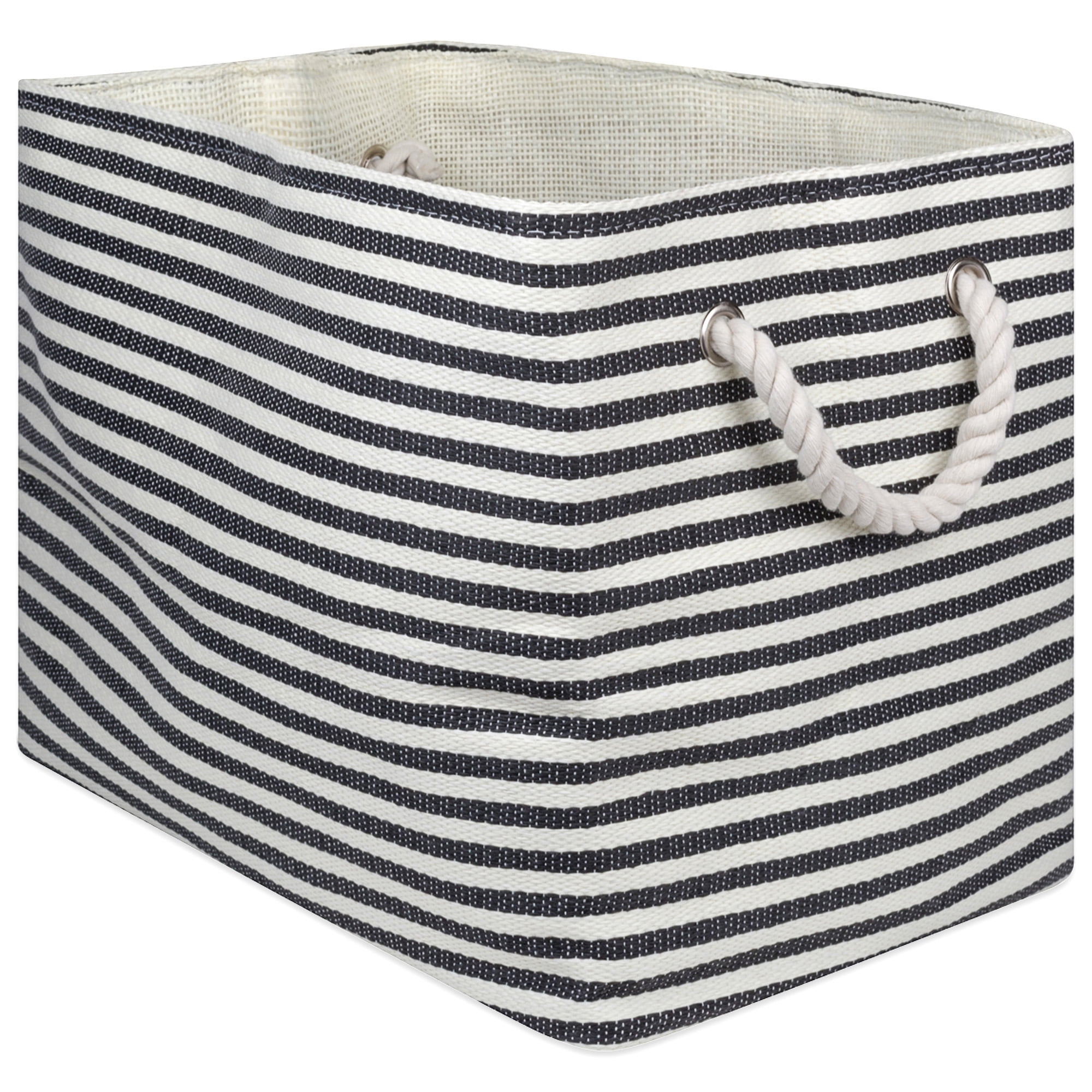 Contemporary Home Living 15" Black and White Pinstripe Rectangular ...