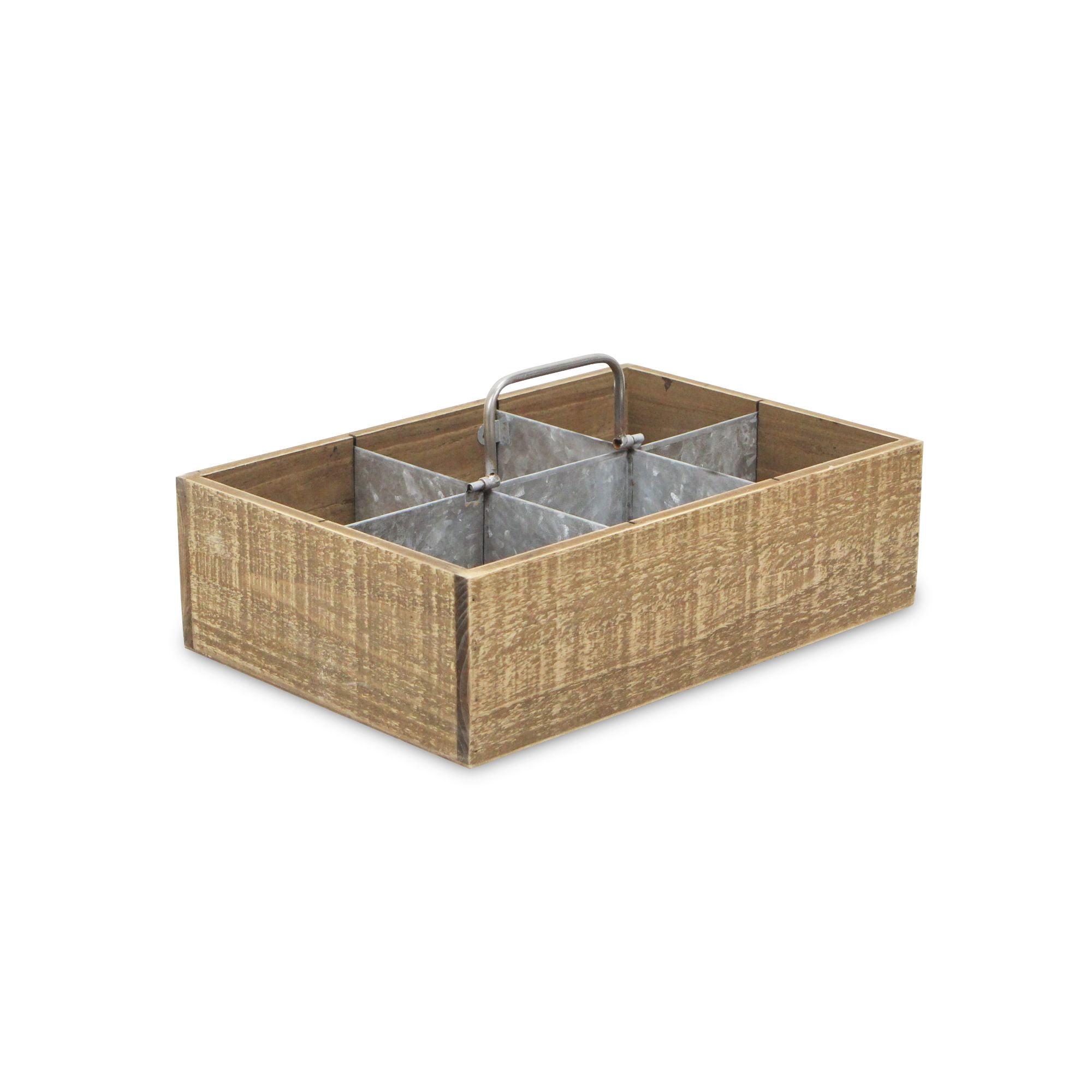 Contemporary Home Living 15" Brown and Gray Six Compartment Caddy with ...