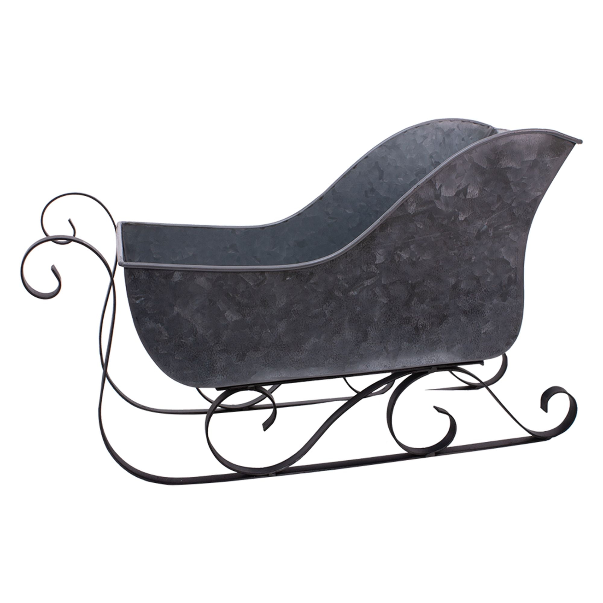 Contemporary Home Living 16.5" Anchor Gray Metal Sleigh Christmas Table ...