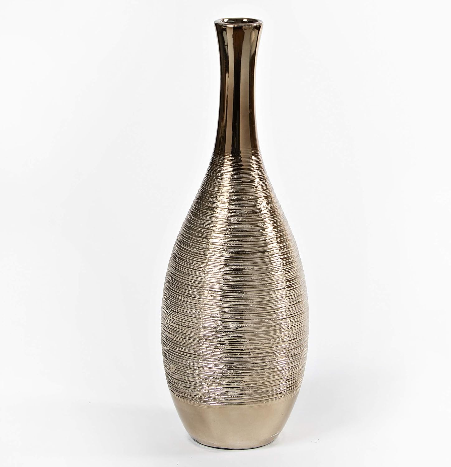 Contemporary Home Living 16" Shinny Unique Tall Bowling Pin Vase ...