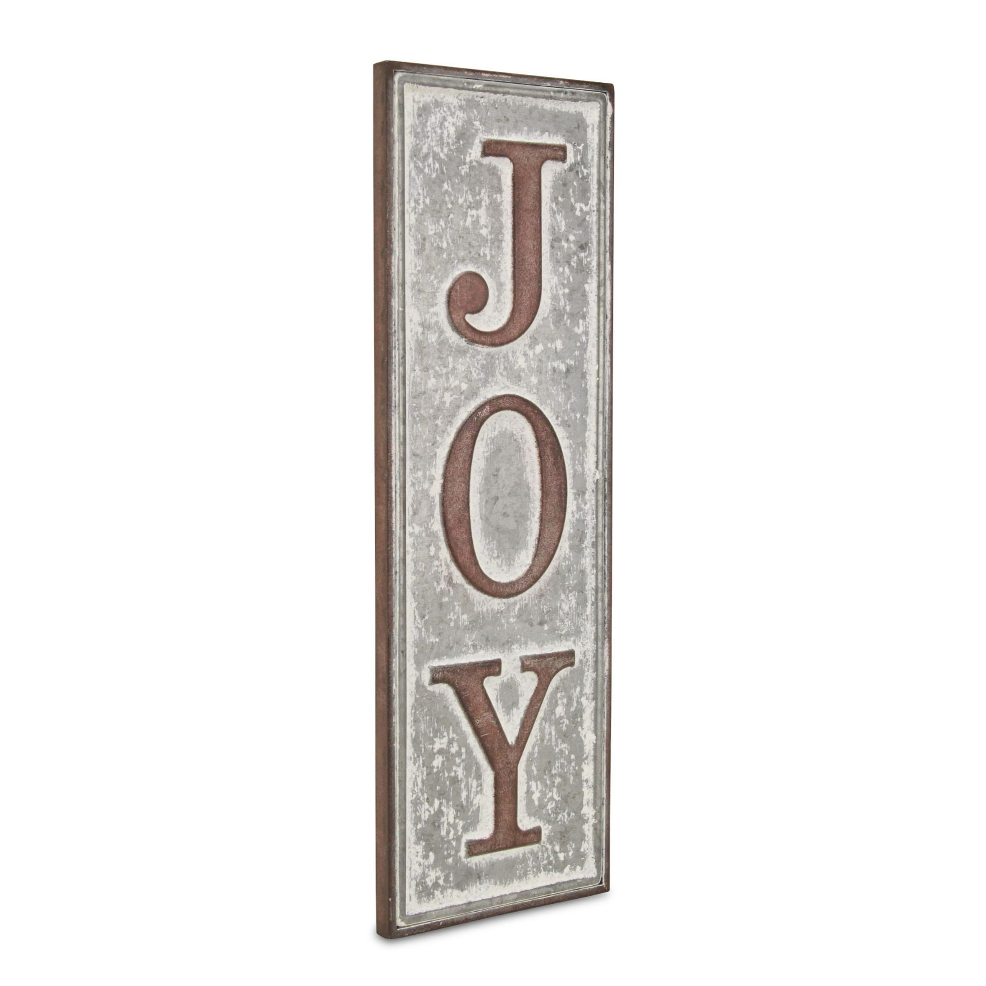 Contemporary Home Living 18.5" Gray and Brown Vertical Joy Christmas ...