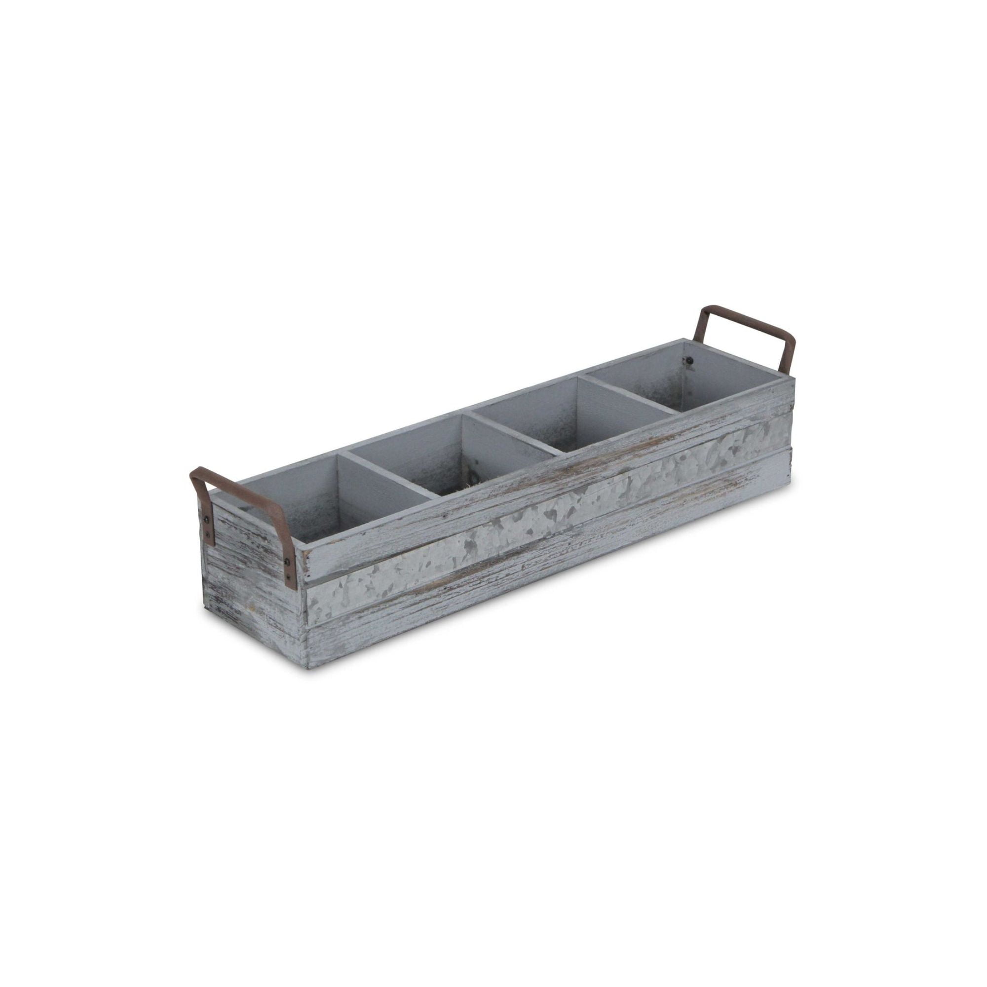 Contemporary Home Living 18" Gray Rectangular Handmade Storage Caddy ...