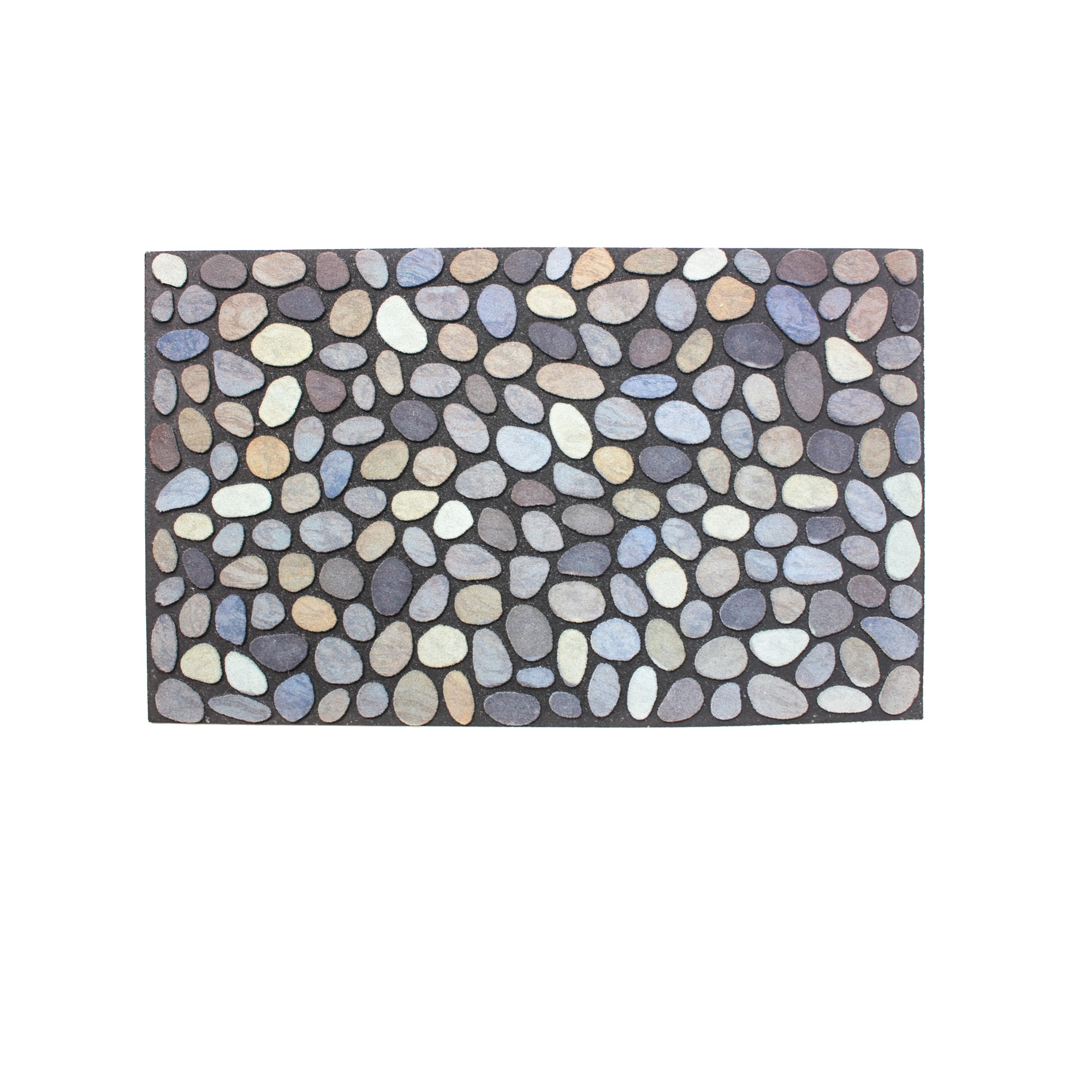 Contemporary Home Living 18" x 30" Black with Pebbles Print Doormat ...