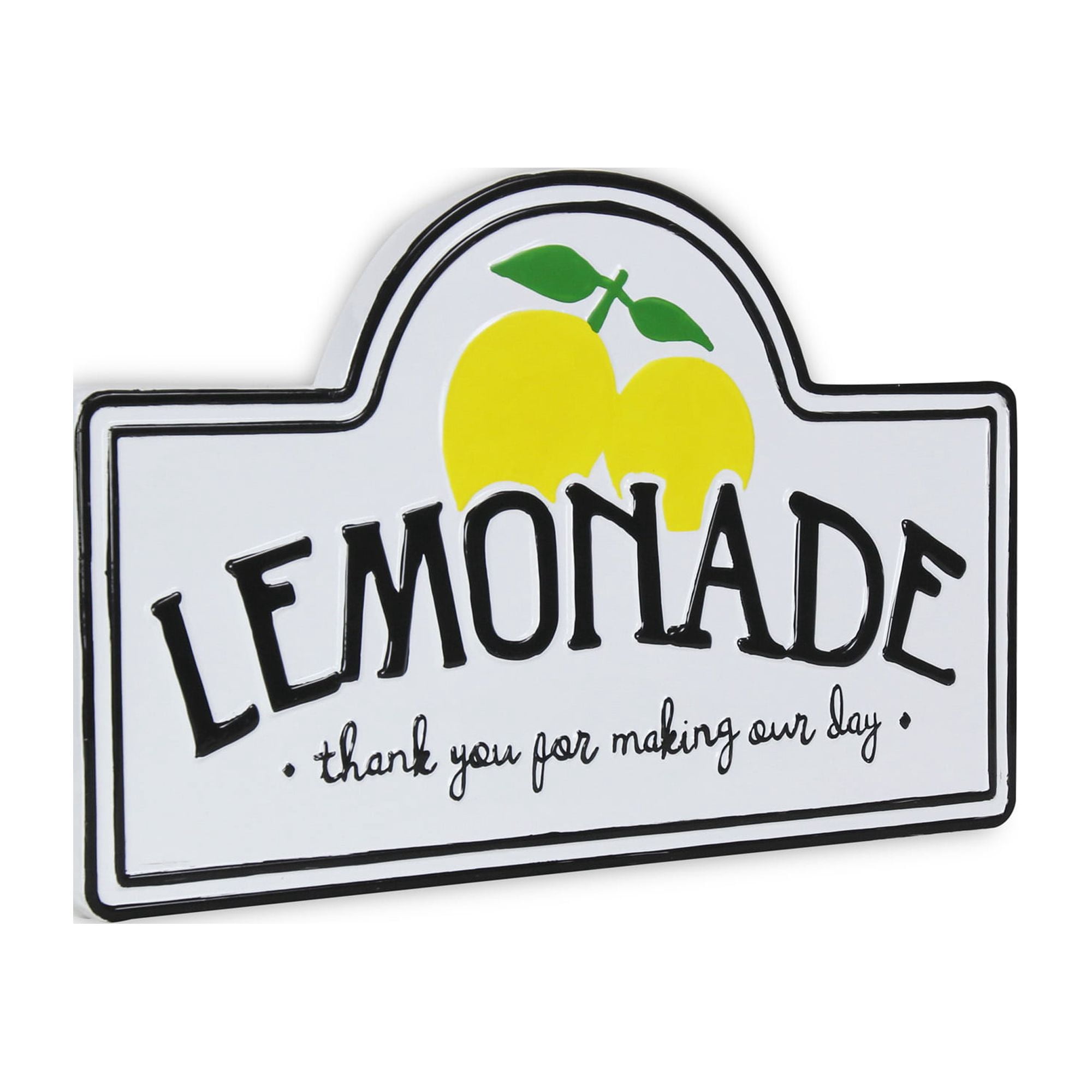 Contemporary Home Living 19" Black and Yellow Fresh Lemonade Wall Sign ...