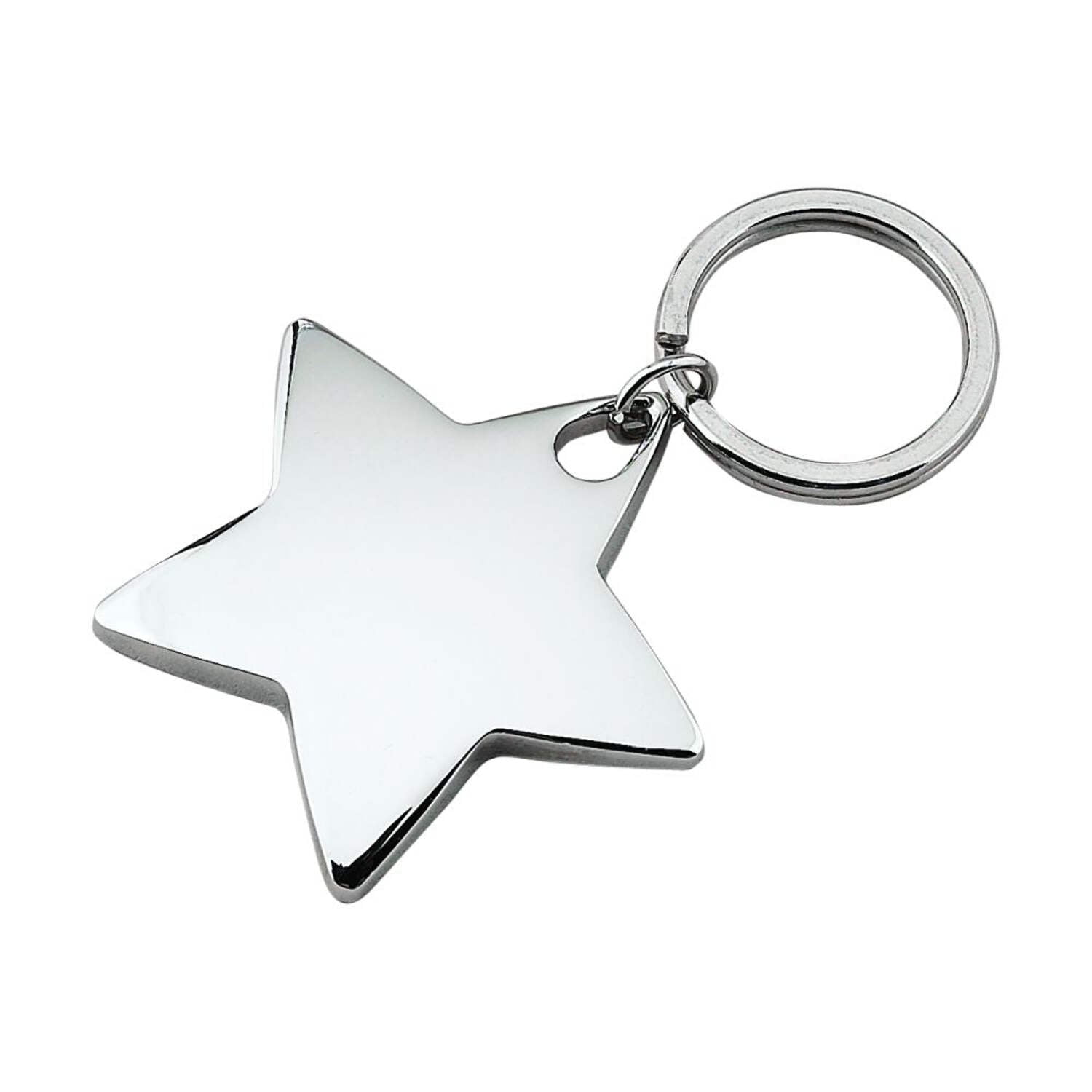 Contemporary Home Living 2" Star-Shaped Nickel-Plated Key Chain With ...