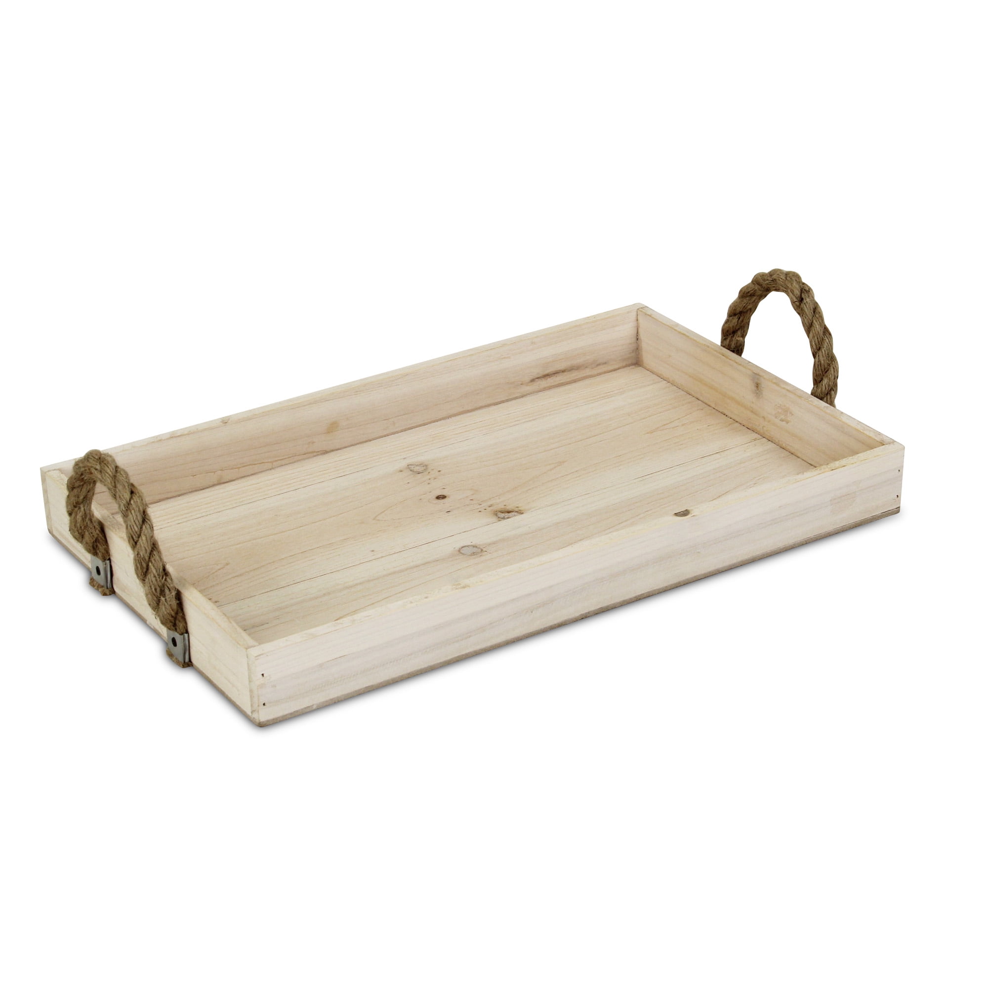 Contemporary Home Living 20" Beige Rectangular Wood Table Tray with ...