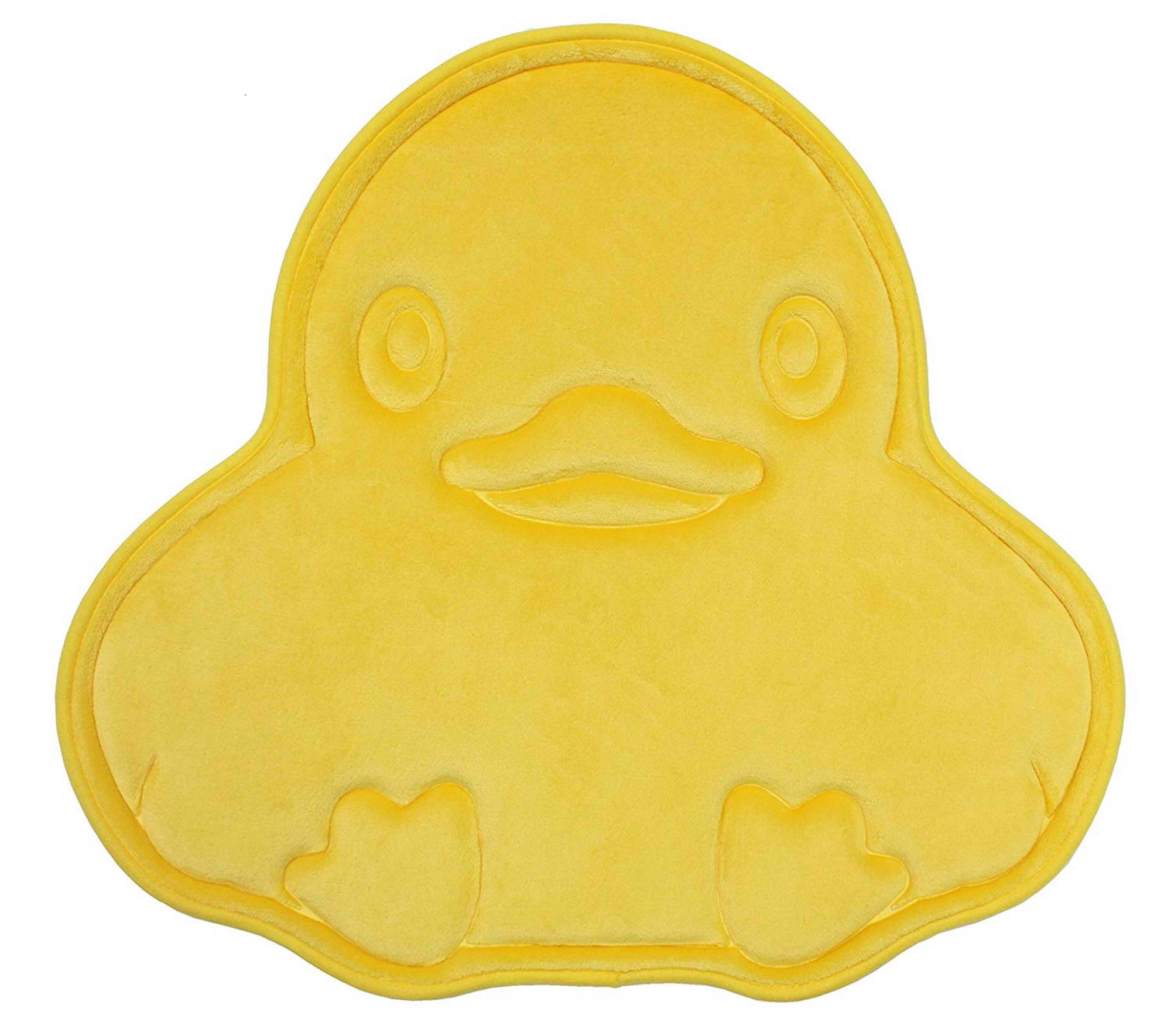 Contemporary Home Living 20" x 25" Memory Foam Solid Yellow Duck Bath ...