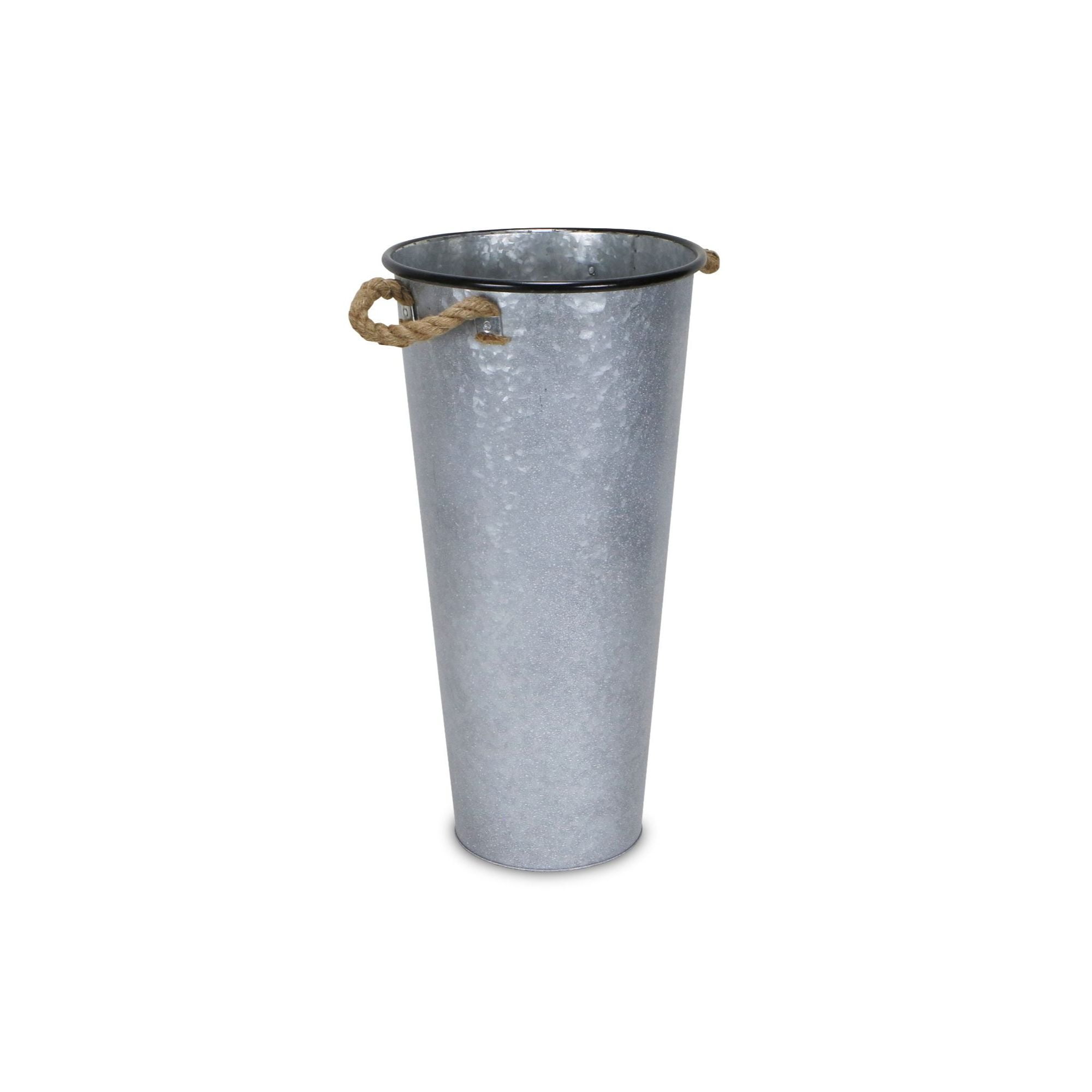 Contemporary Home Living 22" Gray French Bucket Planter with Side ...