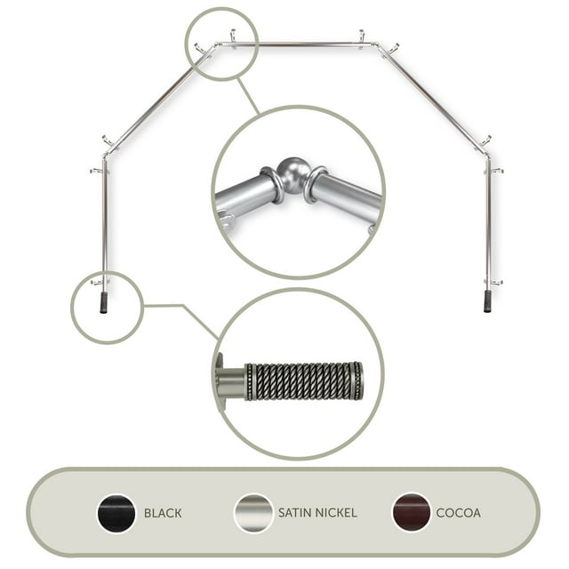 Contemporary Home Living 232.5" Silver Solid Contemporary 5-Sided Bay ...