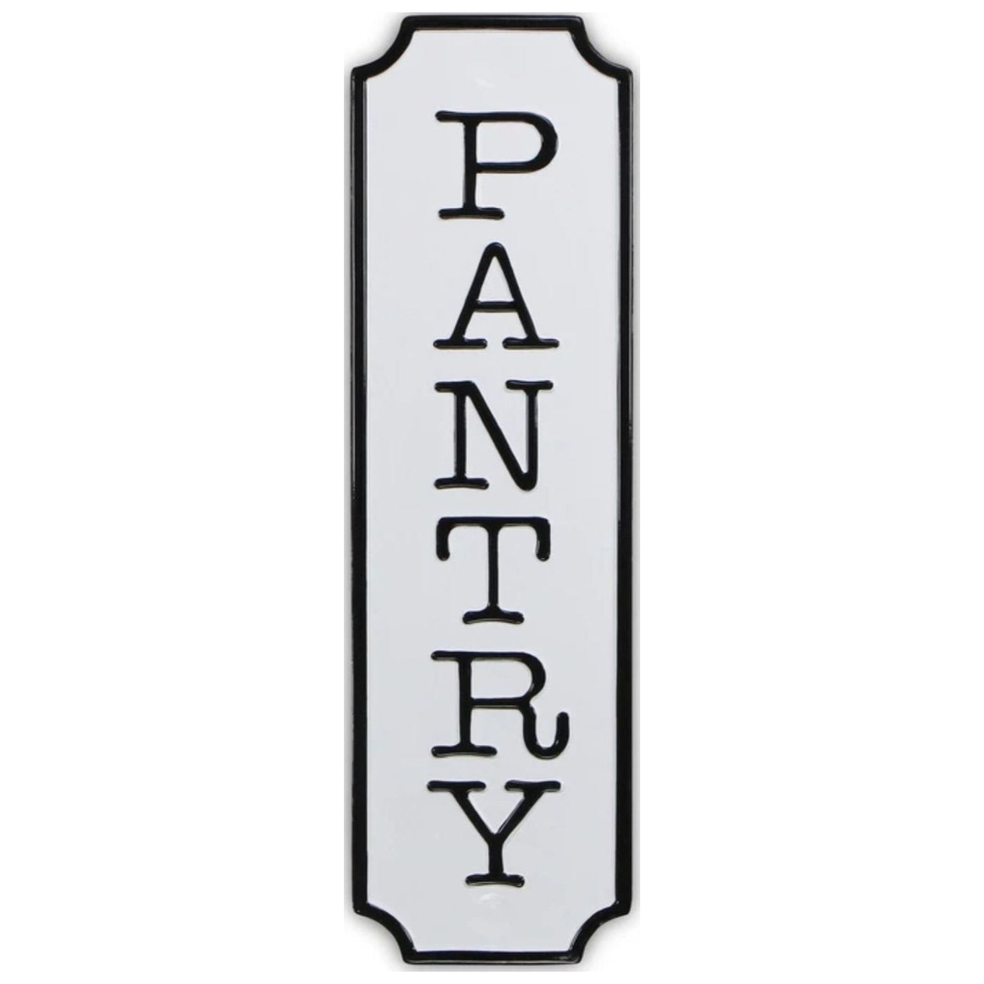 Contemporary Home Living 24" White and Black Vertical Pantry Wall Sign ...