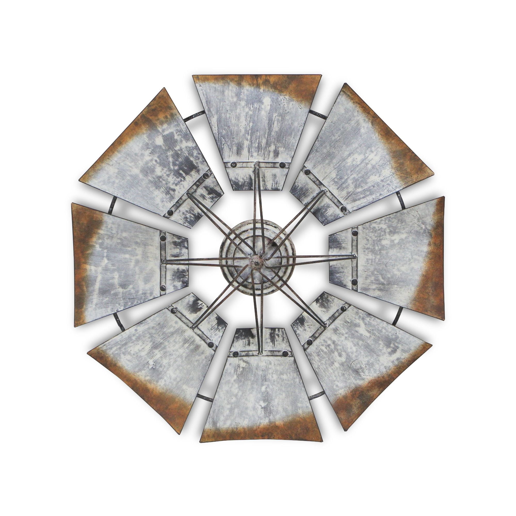 Contemporary Home Living 25.5" Brown and Gray Rustic Windmill Wall ...