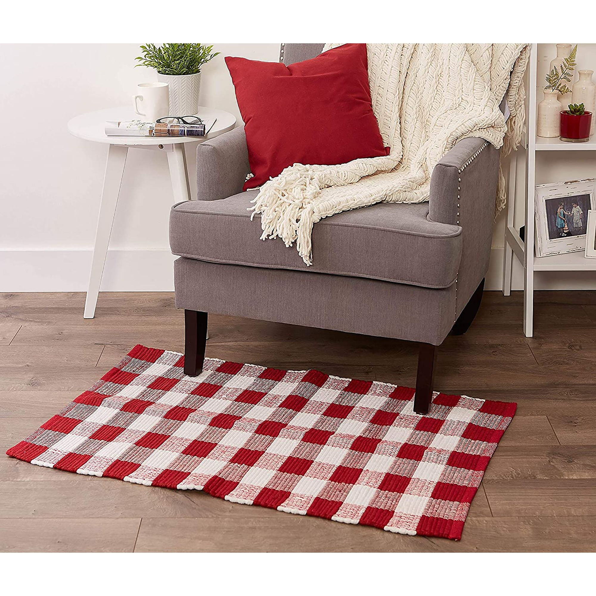 Contemporary Home Living 26" x 40" Buffalo Checkered Red and White ...