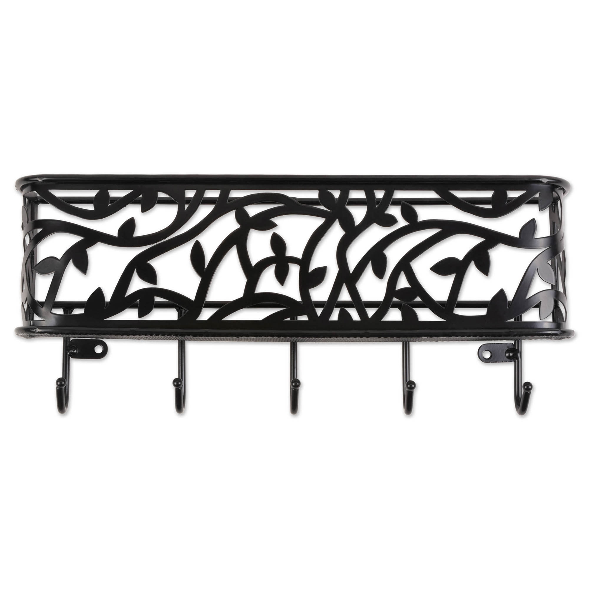 Contemporary Home Living 3" Black Multi-purpose Wall Mount Key and Mail ...