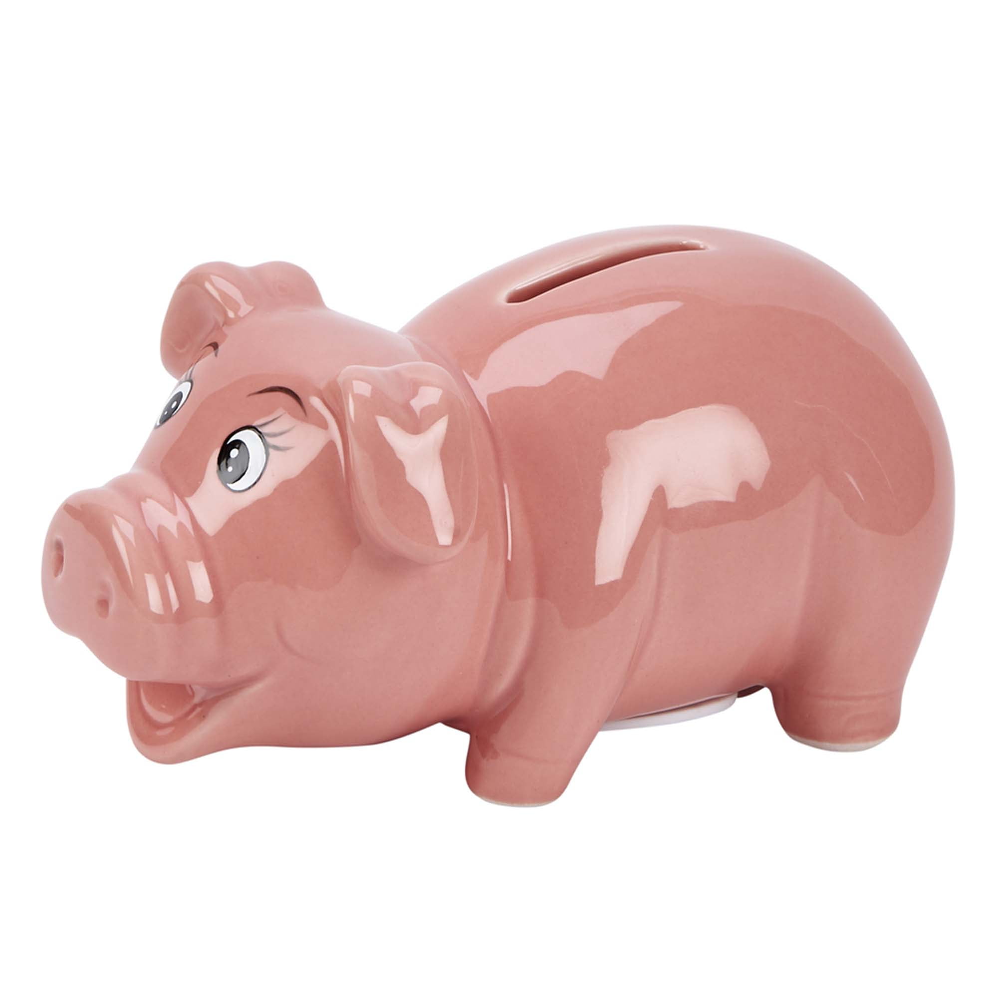 3" X 6" Pink Ceramic Pig Bank - Walmart.com