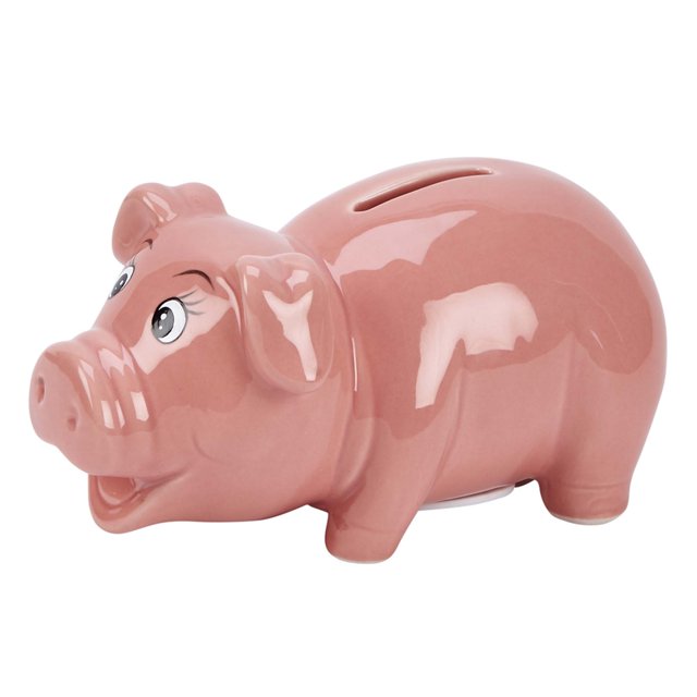 Contemporary Home Living 3" X 6" Pink Ceramic Pig Bank - Walmart.com