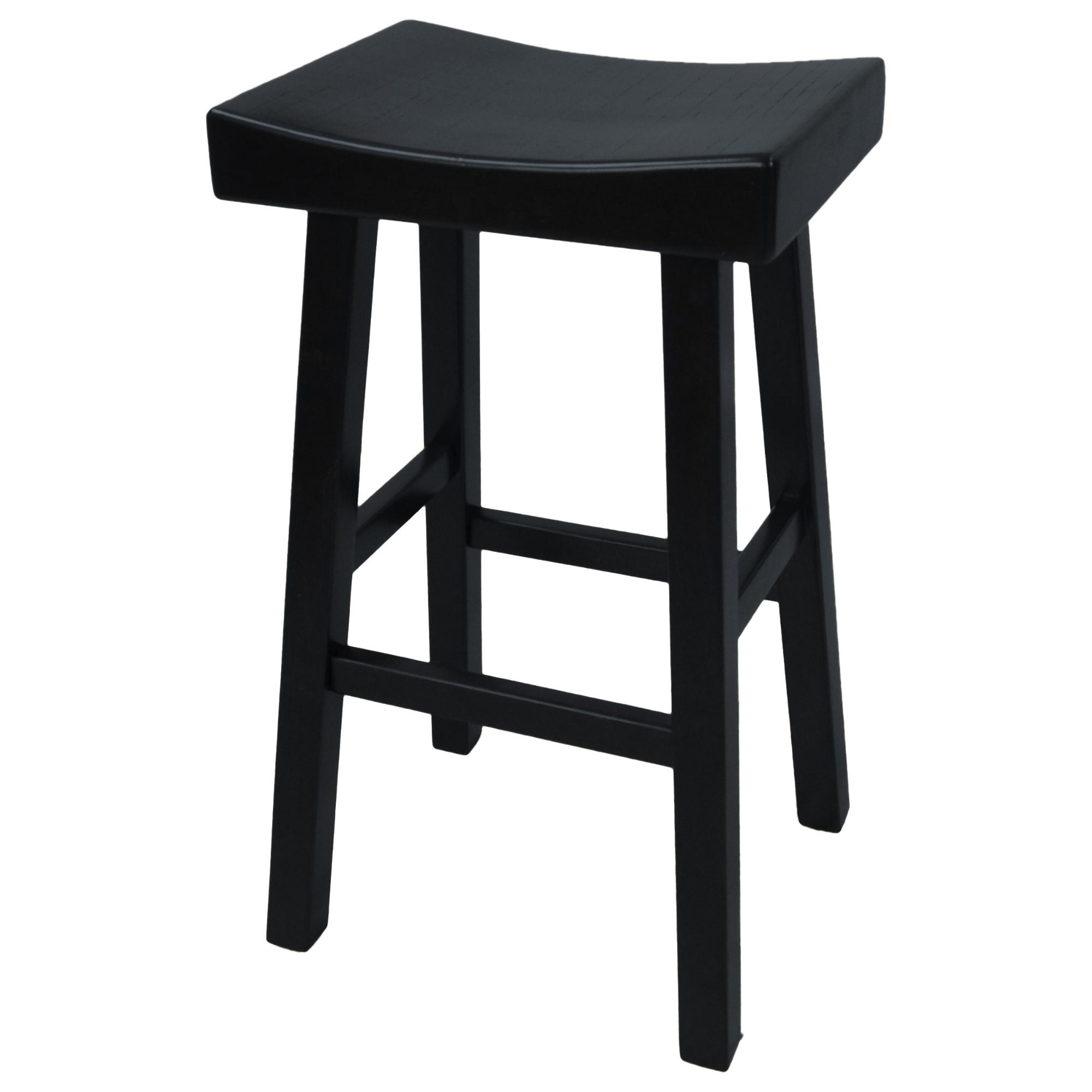 Contemporary Home Living 30" Black Counter Stool with Saddle Seat ...