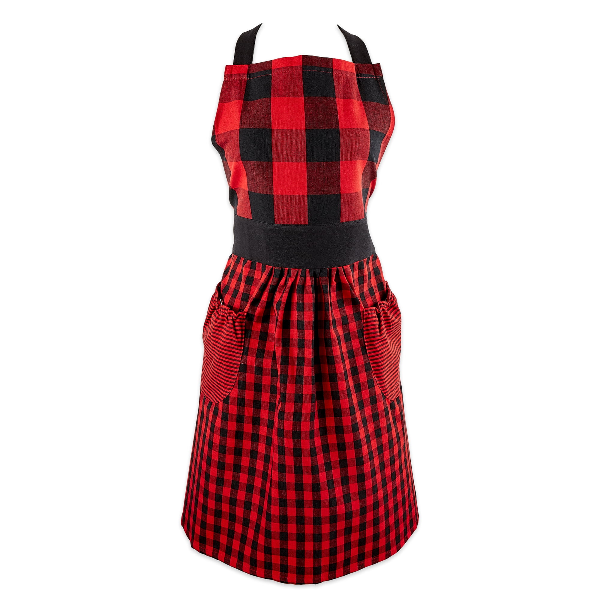 Contemporary Home Living 33.50" Red and Black Checkered Apron - Walmart.com