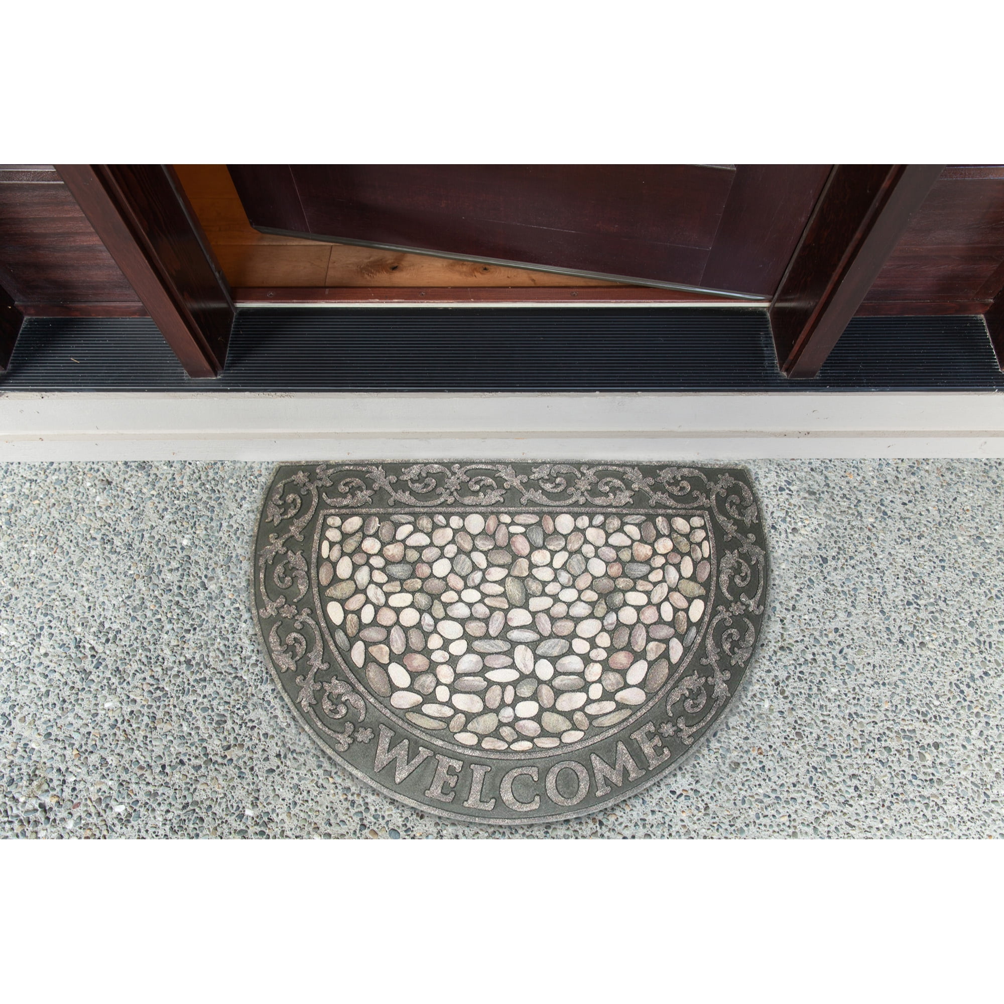Contemporary Home Living 35" Durable and Non-Slip Doormat with "Welcome ...