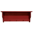Contemporary Home Living 36" Red Rectangular Storage Shelf with Pegs ...